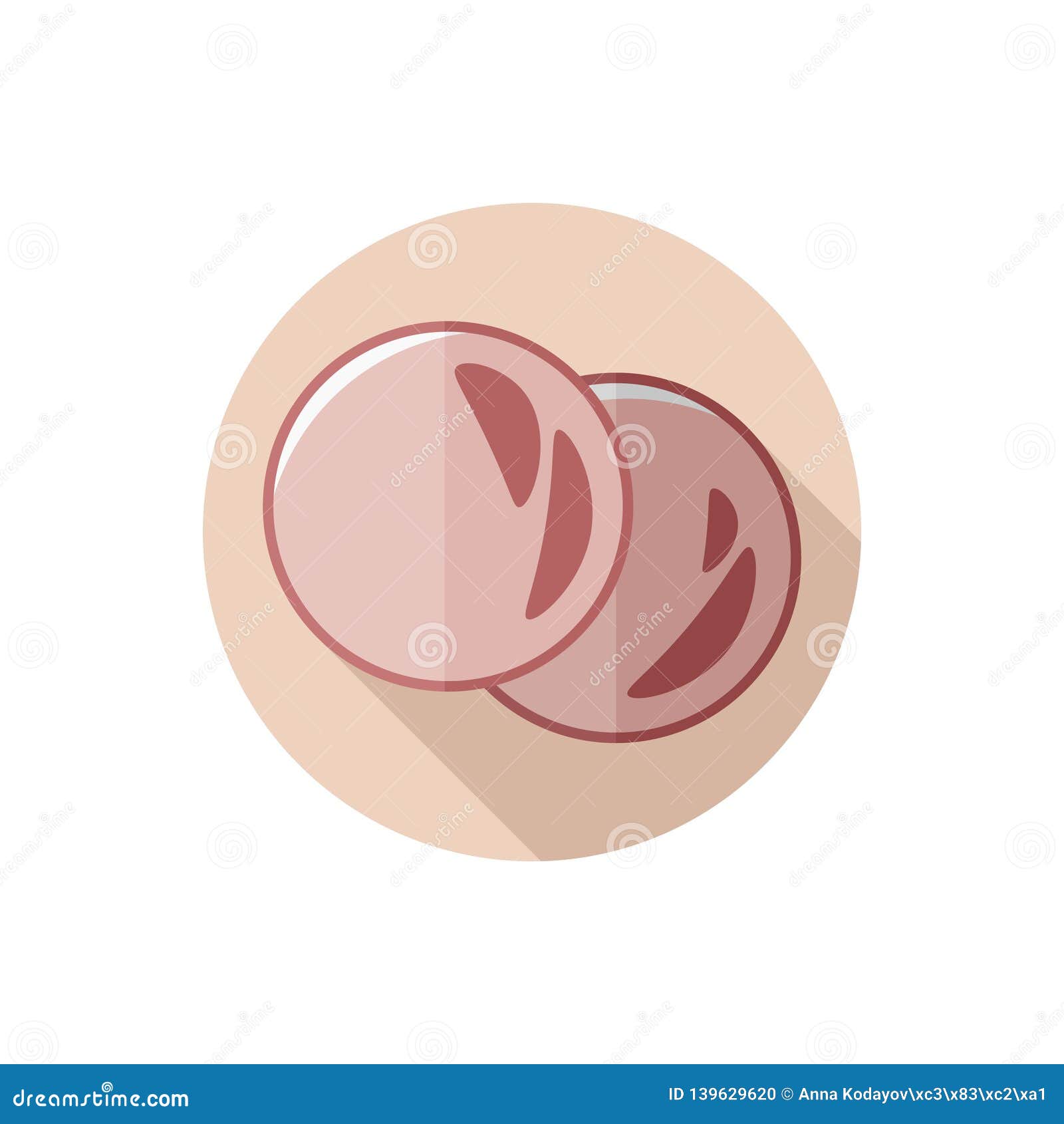 Flat design Ham stock illustration. Illustration of dinner - 139629620