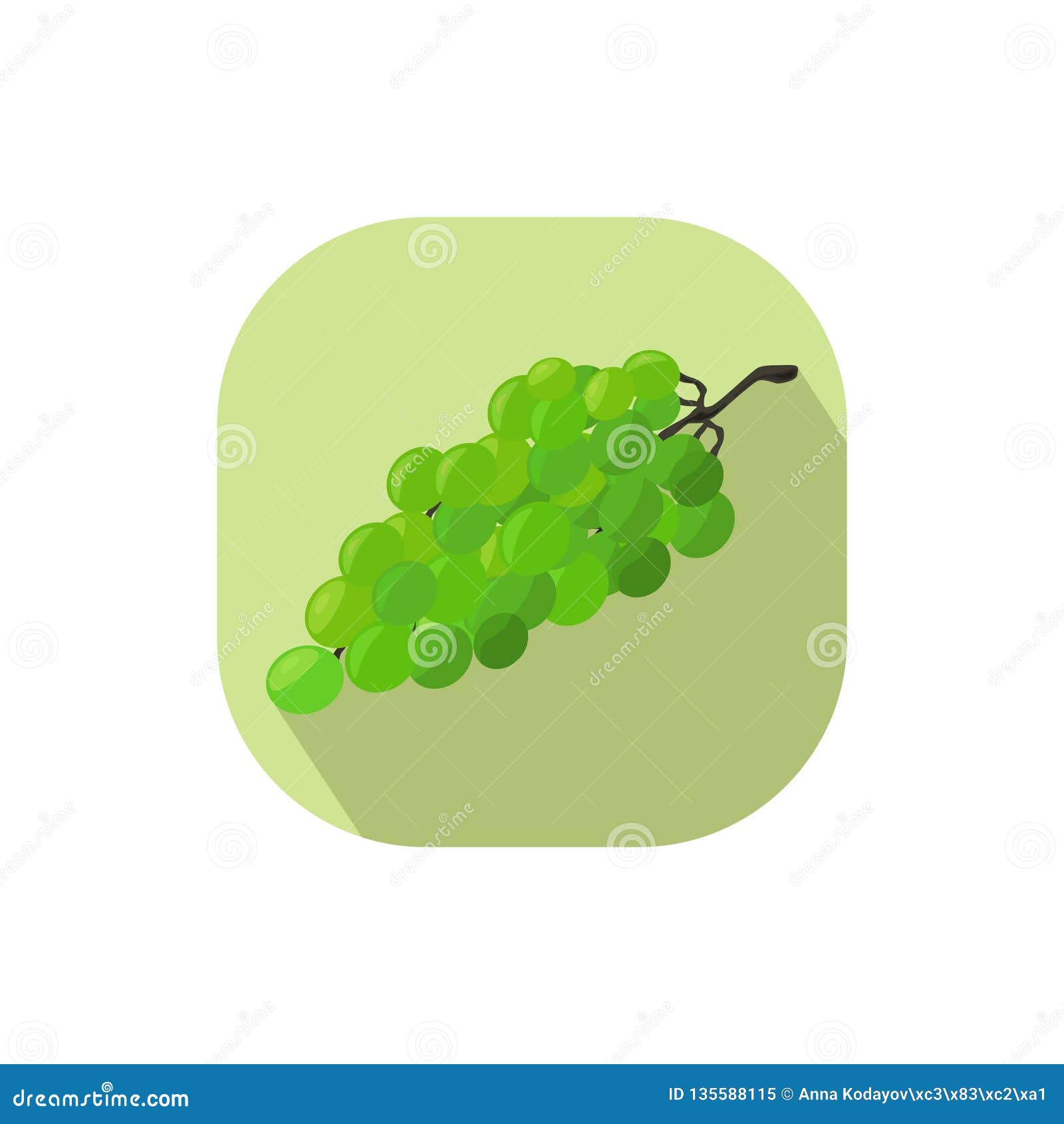 Flat design Grapes stock illustration. Illustration of group - 135588115