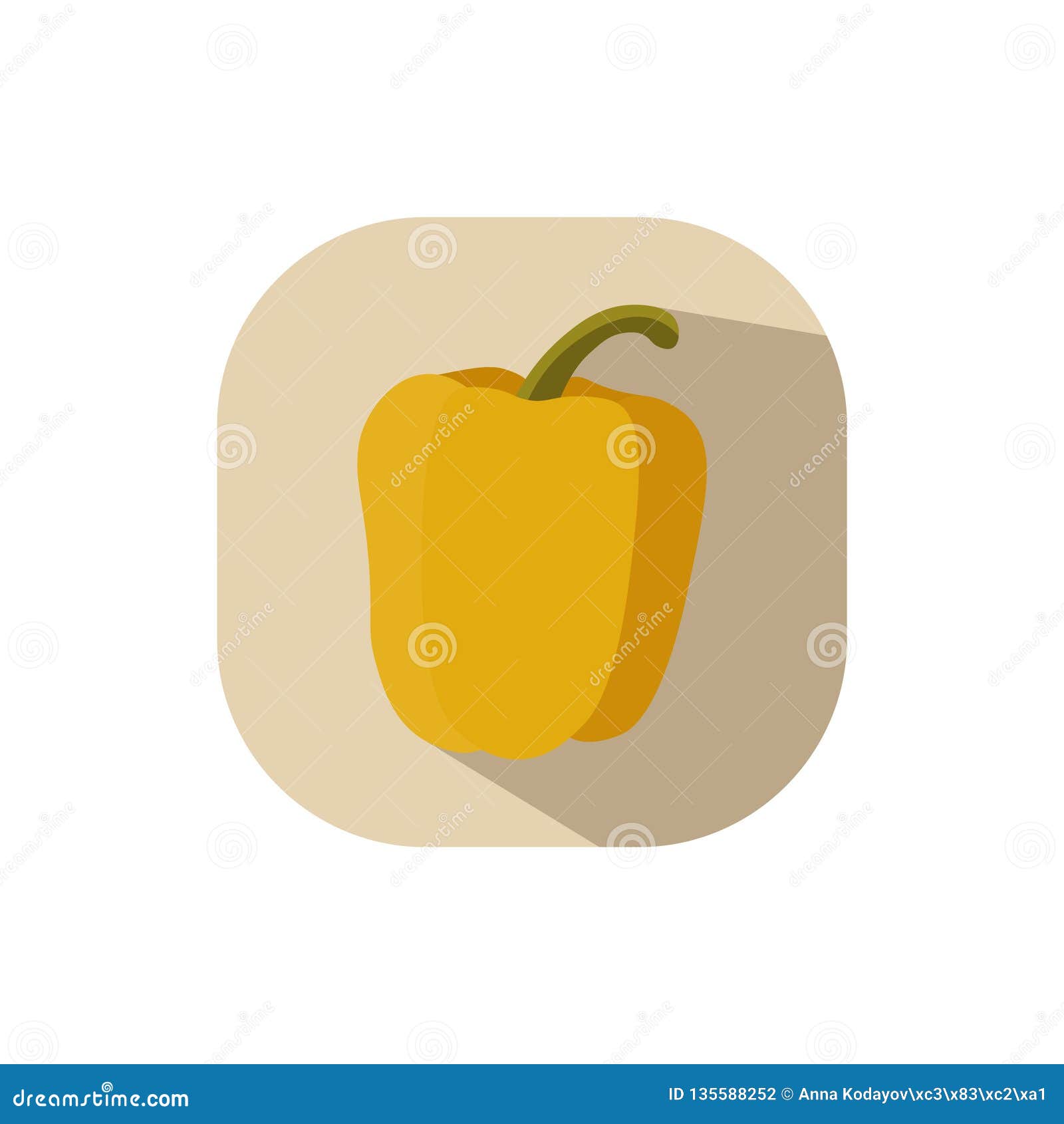 Flat Design Yellow Capsicum Stock Illustration - Illustration of ...