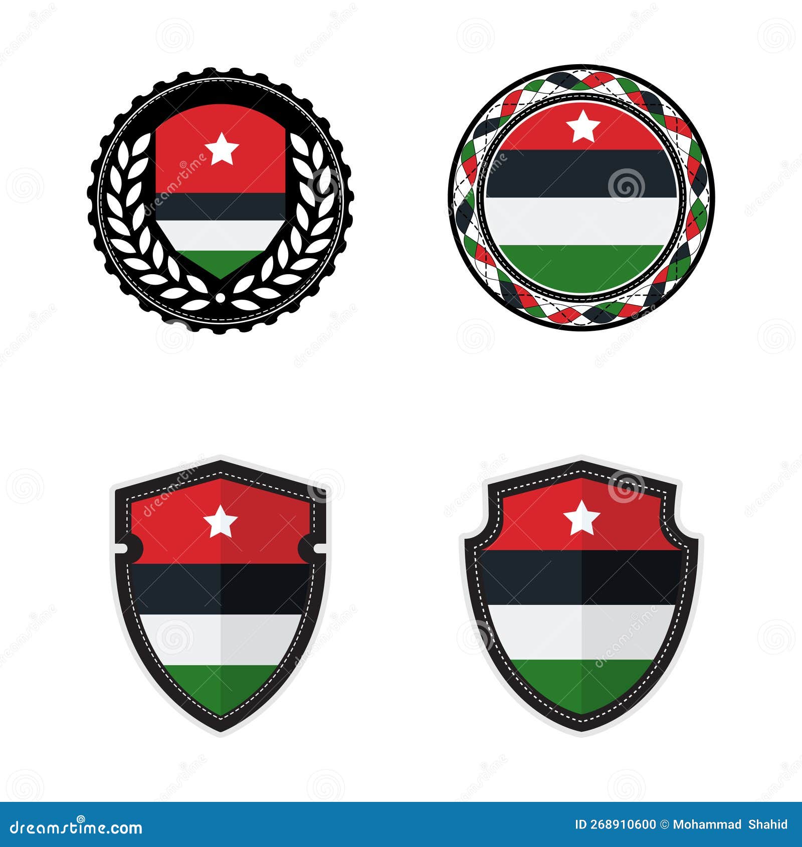 Vector Flat Design Jordan National Emblems Stock Illustration ...