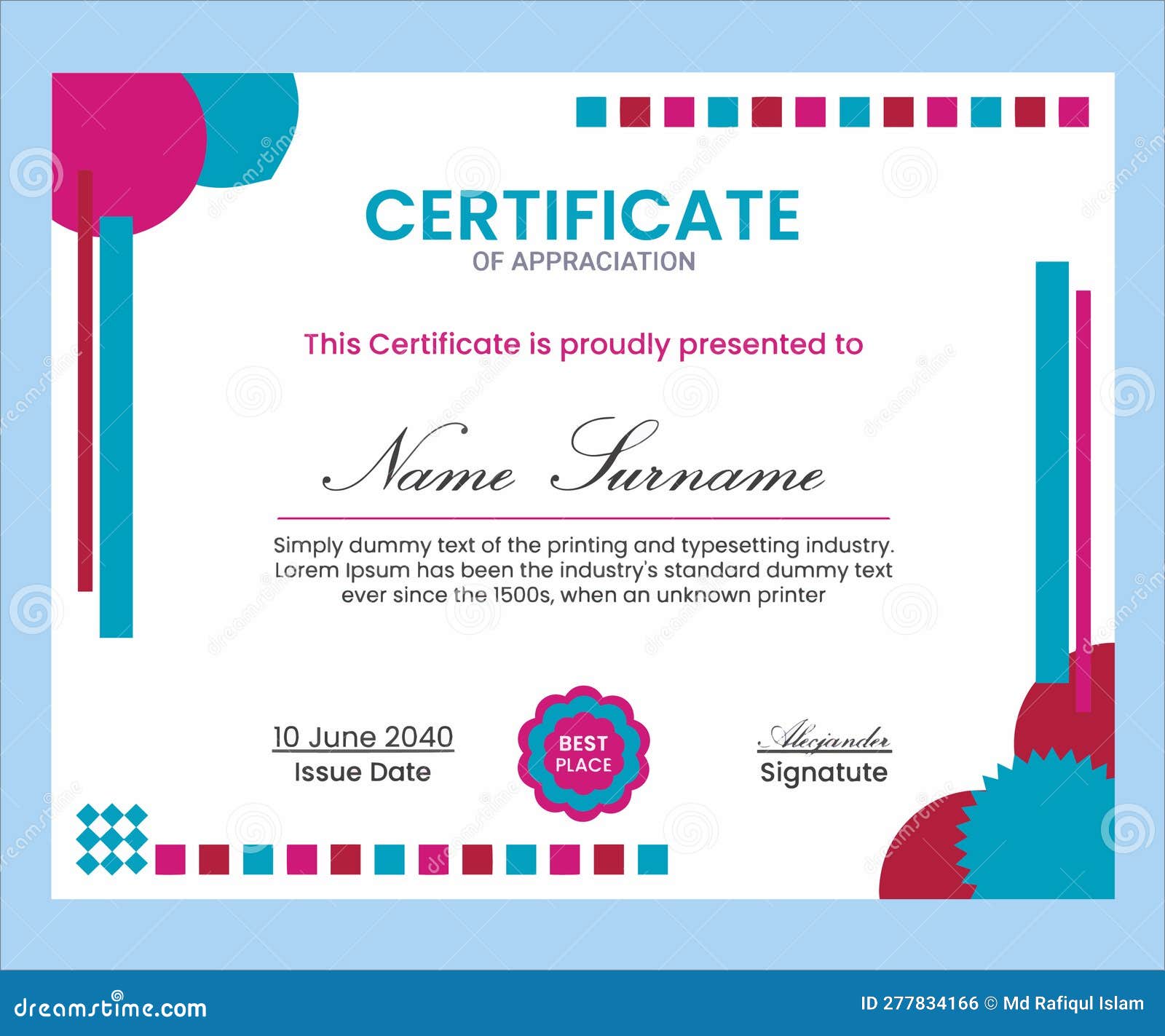 Modern Sertificate Of Appreciation Template With Geometric Style ...