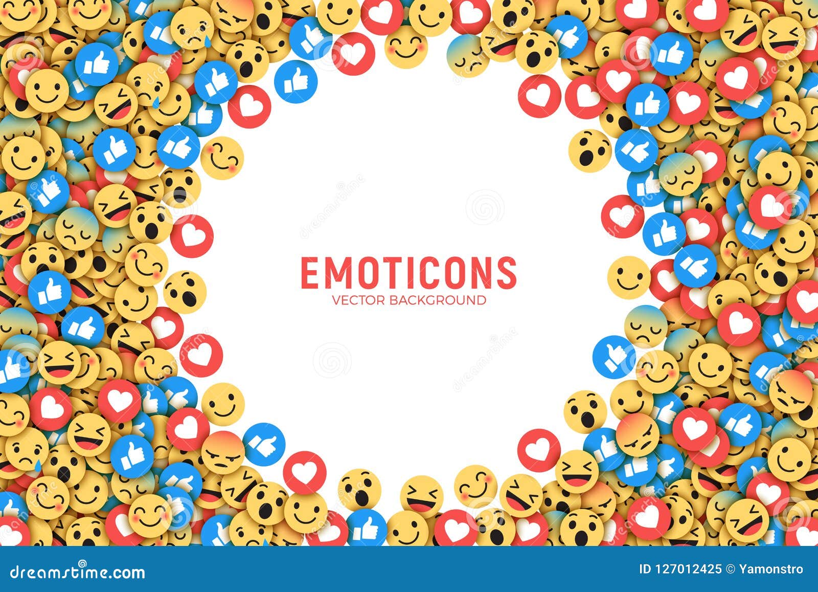 Vector Flat Modern Emoji Conceptual Background Editorial Image ...