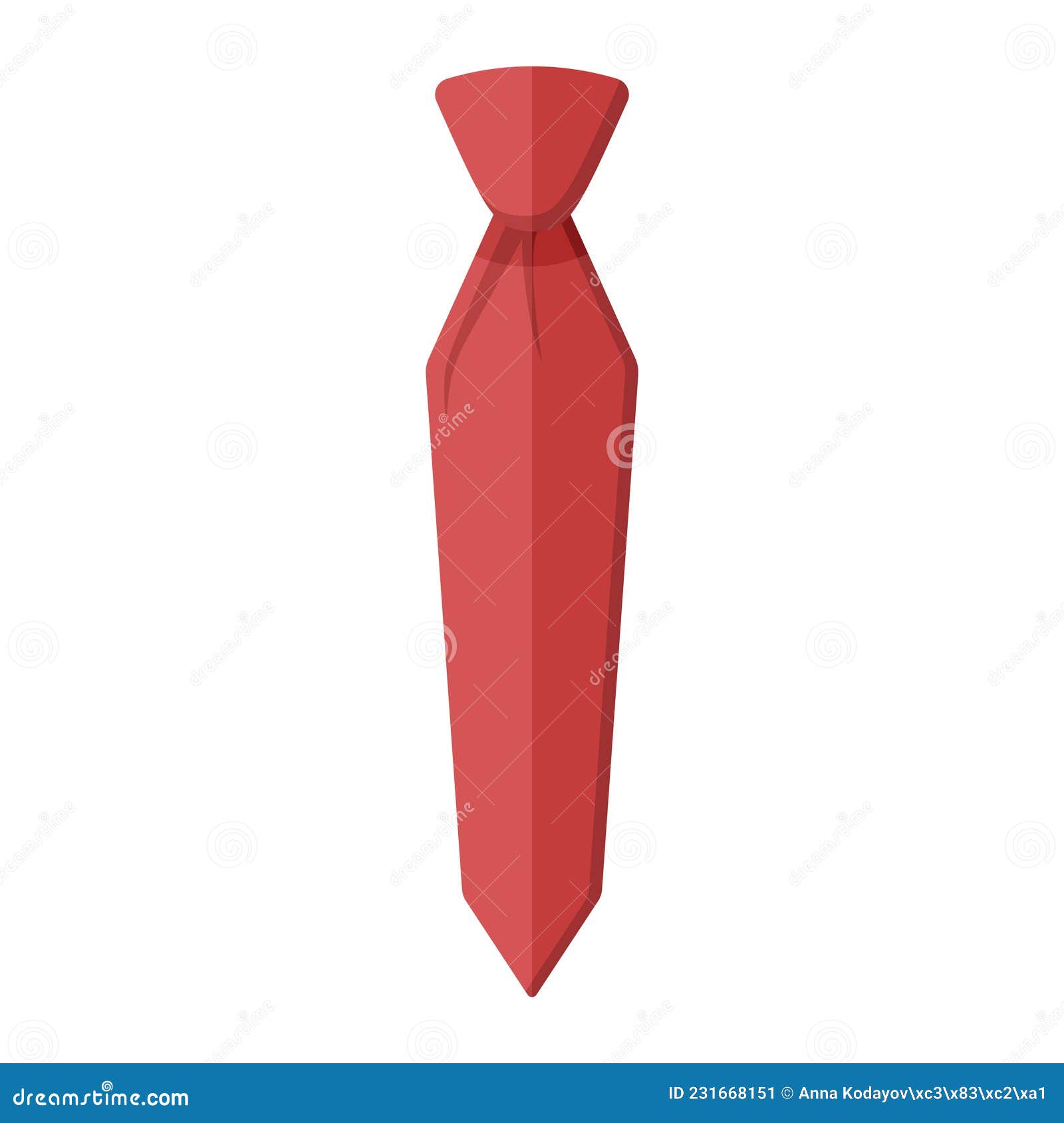 Vector Flat Design Red Tie stock vector. Illustration of collar - 231668151