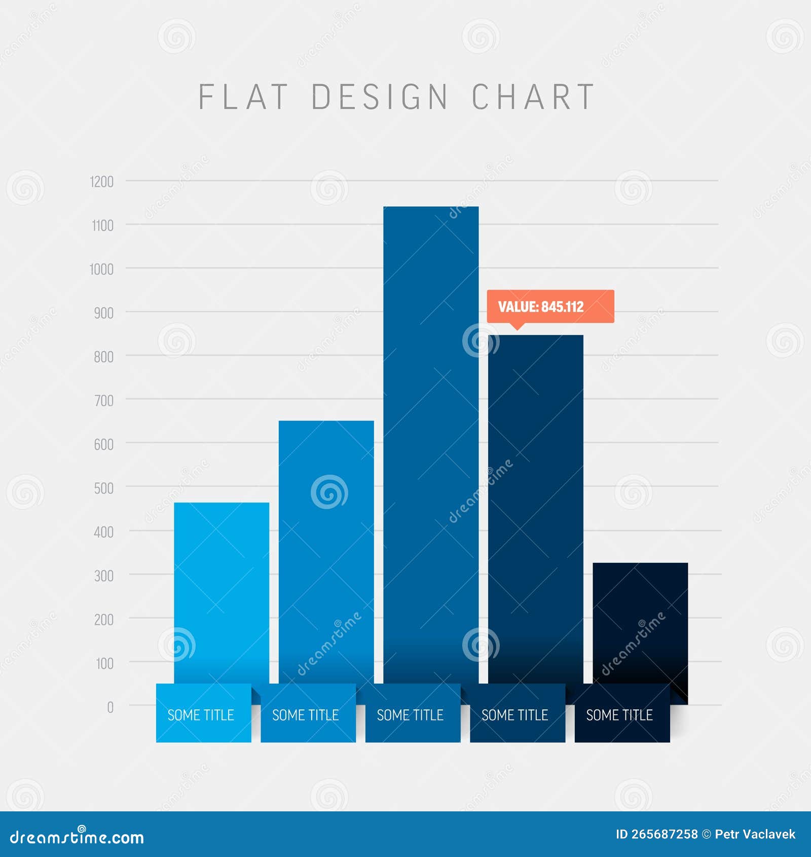 Vector Flat Design Statistics Blue Columns Graph Infographic Stock ...