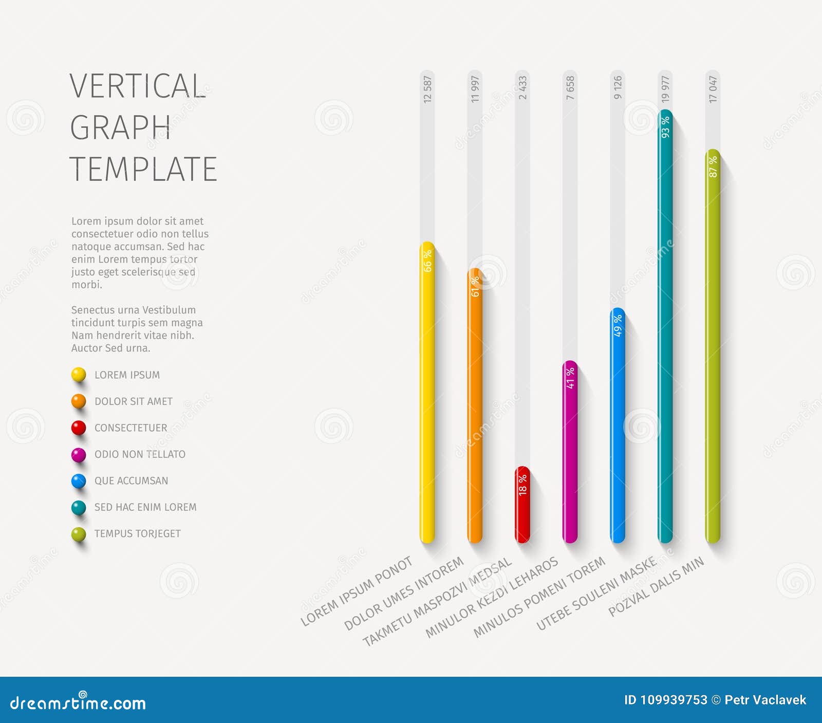 Vector Column Vertical Graph Template Stock Vector - Illustration of ...