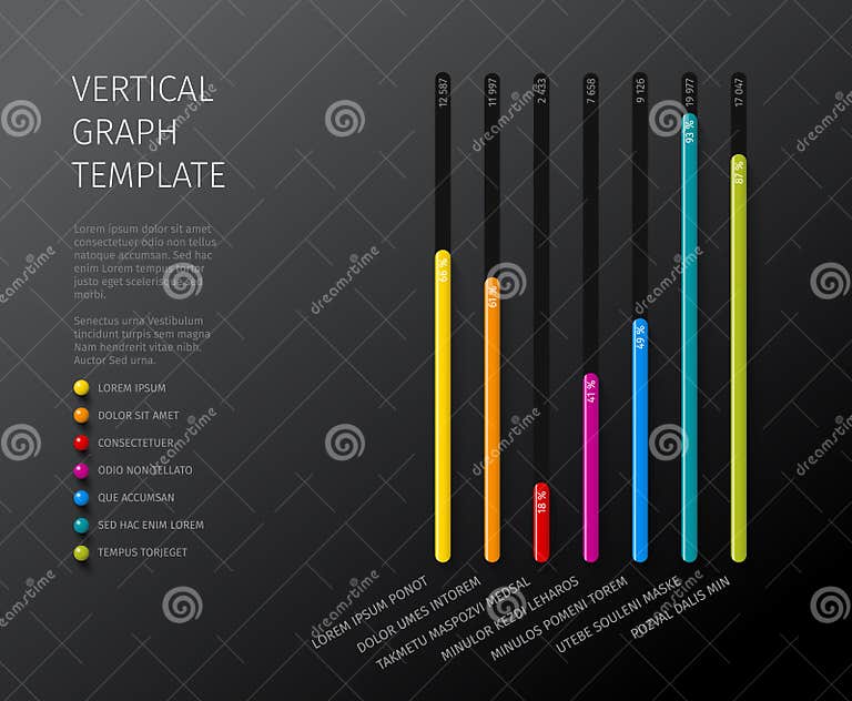 Vector Column Vertical Graph Template Stock Vector - Illustration of ...