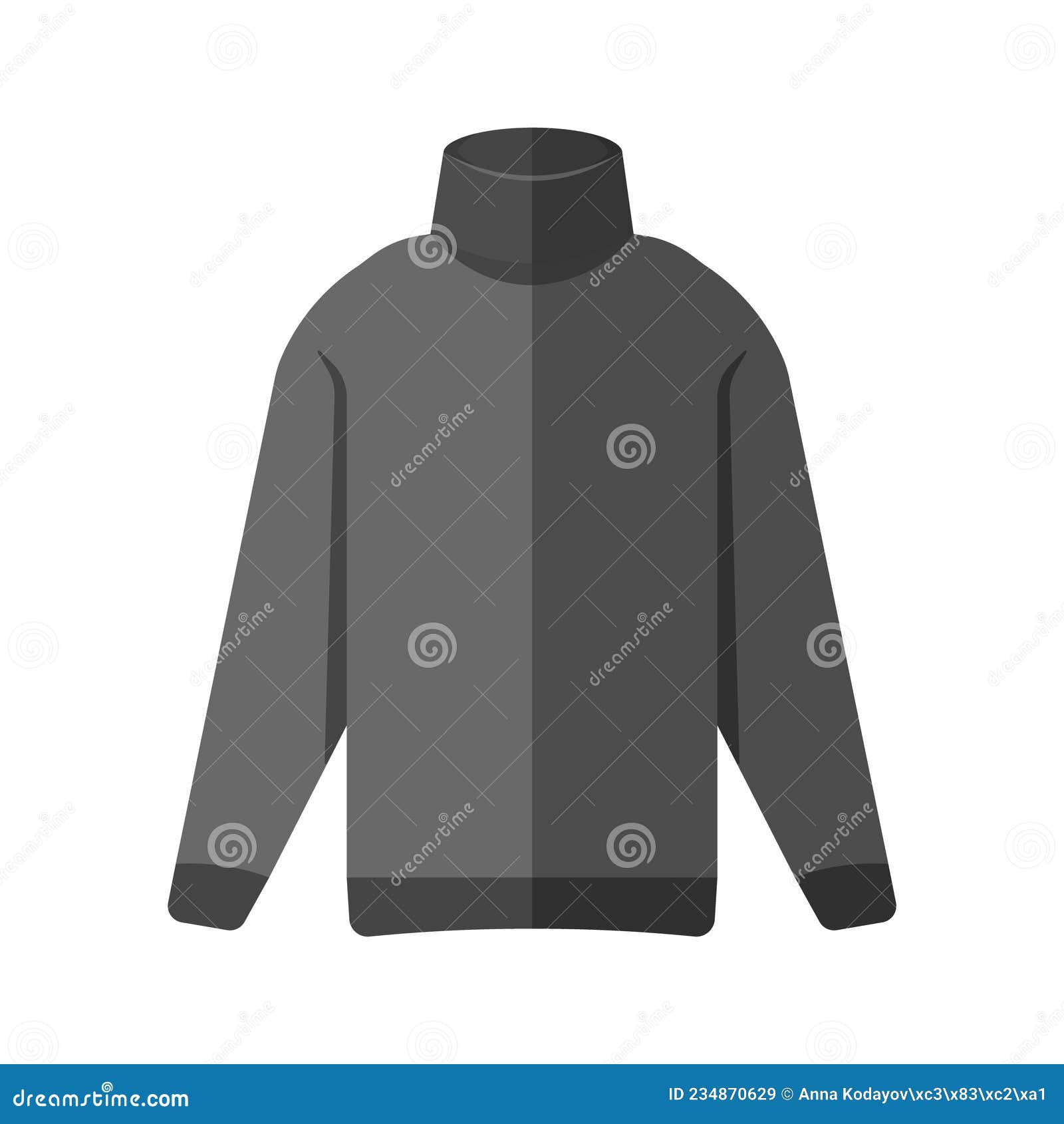 Vector Flat Design Turtleneck Stock Vector - Illustration of logo ...
