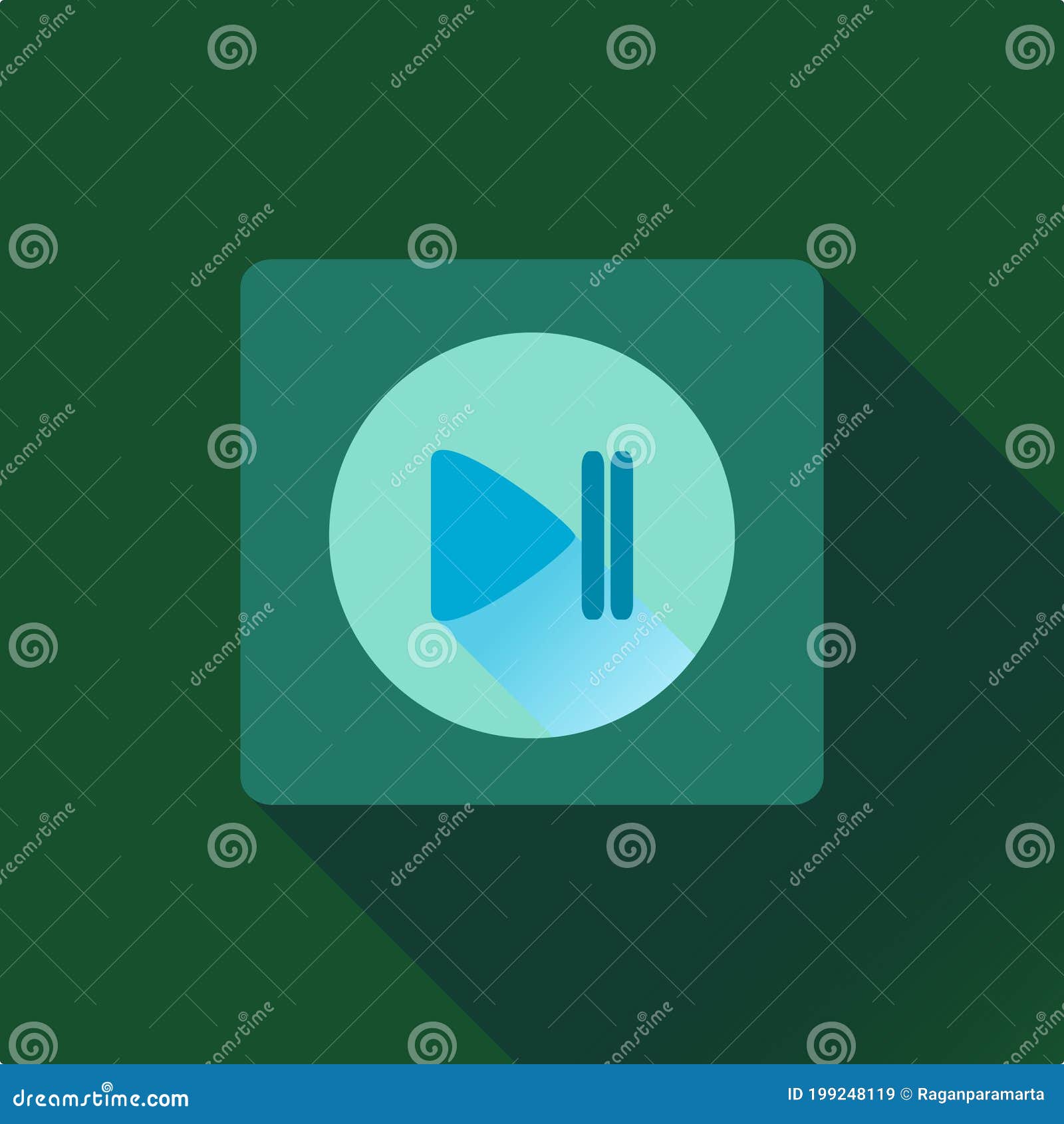 Vector Flat Design Video Icon with Green Background Stock Vector ...