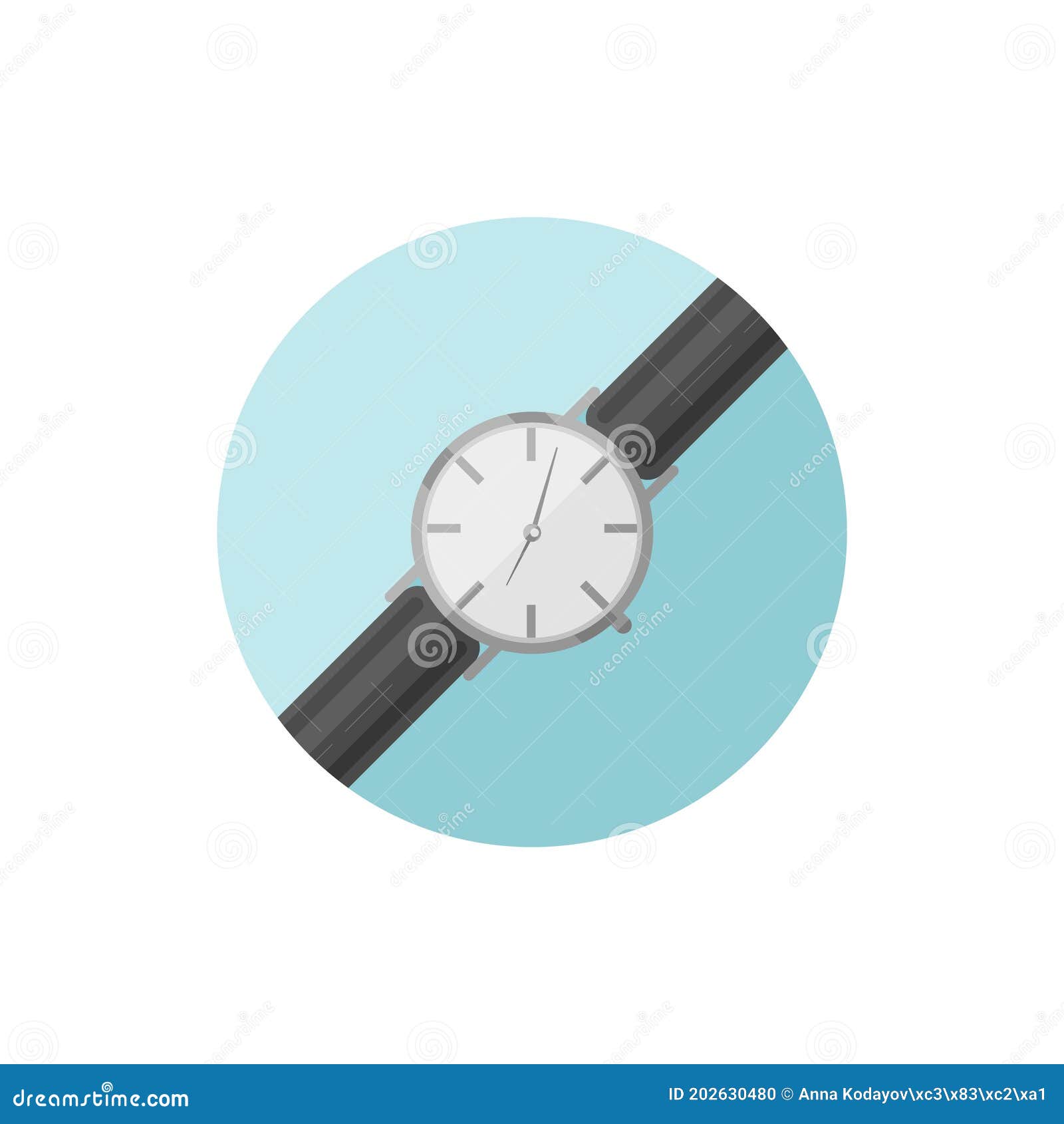 Vector flat design Watch stock vector. Illustration of communication ...
