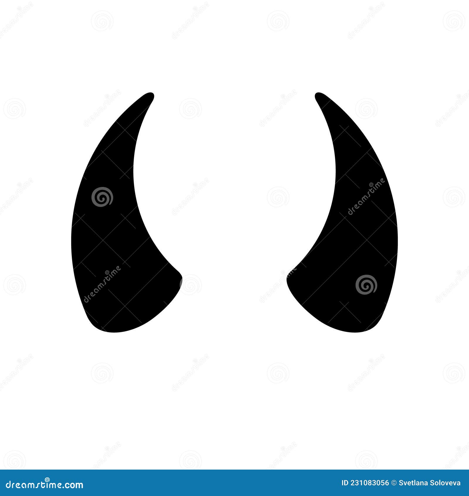 Vector flat devil horns stock vector. Illustration of isolated - 231083056