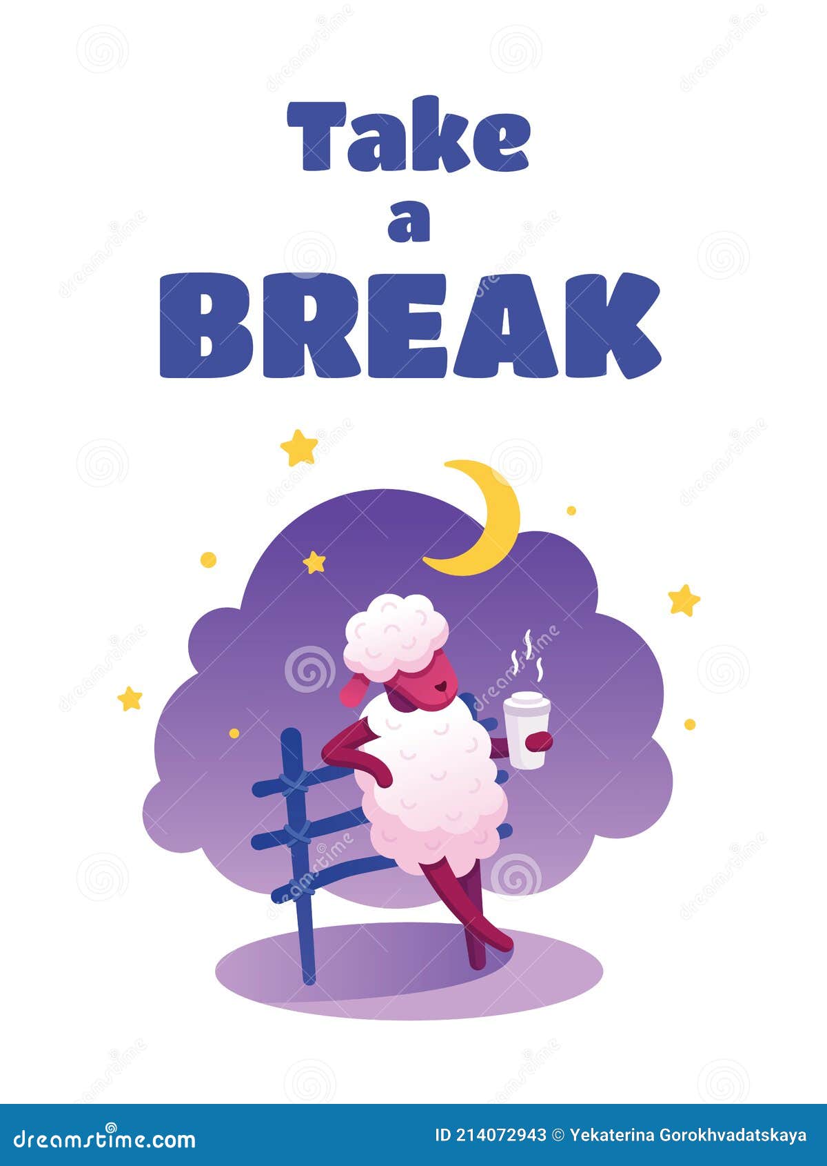 Vector Children`s Illustration, Postcard, Banner, Template, on the ...