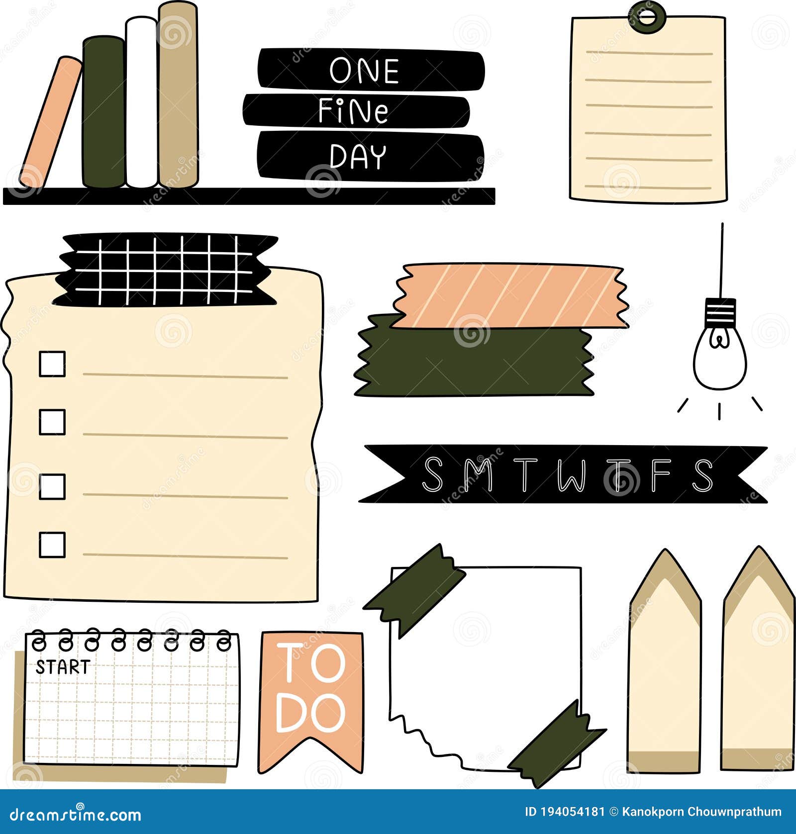 Vector of Flat Doodle Character Design Illustration of Item for Bullet ...