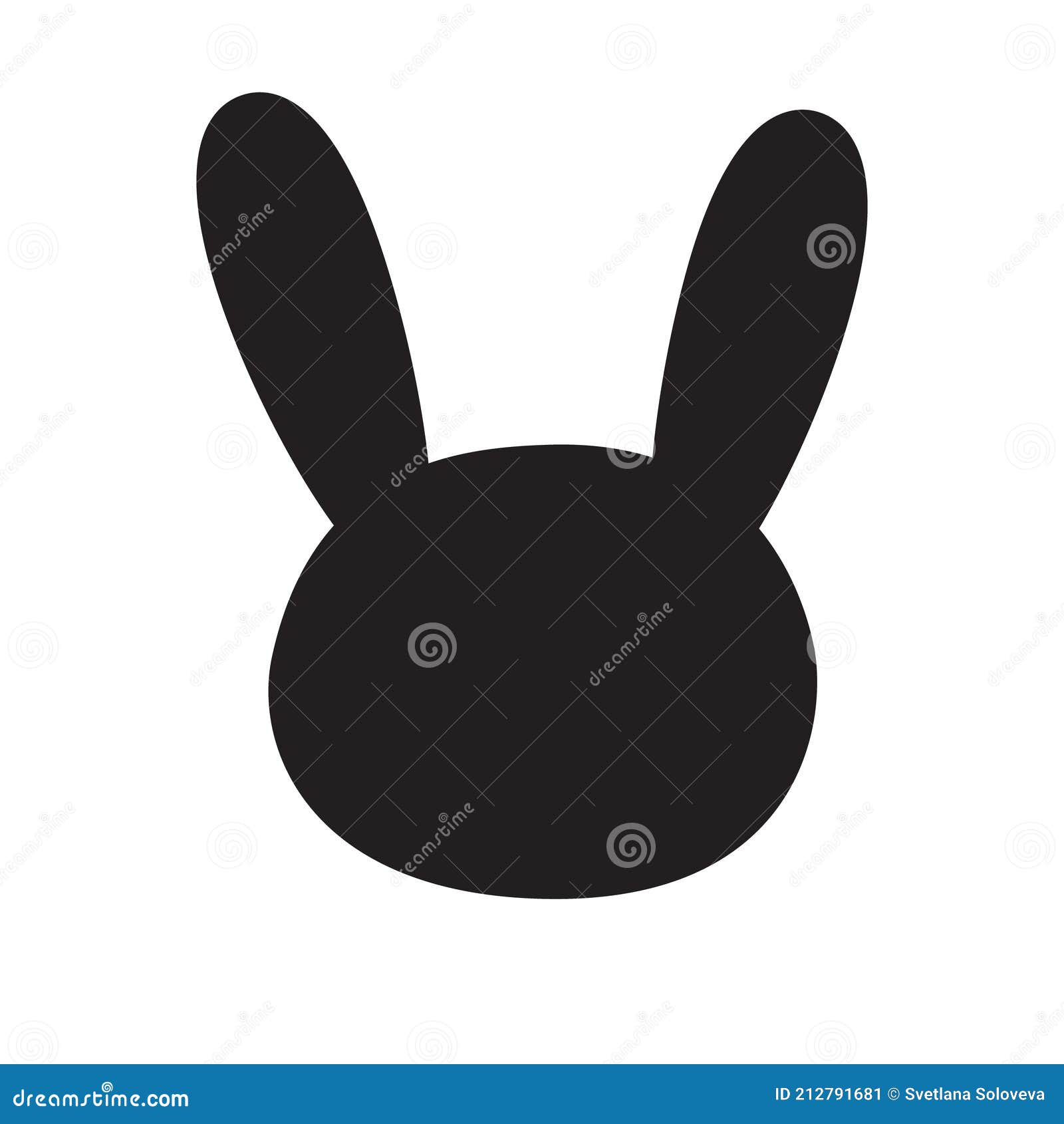 Vector Flat Doodle Rabbit Bunny Face Silhouette Stock Vector ...