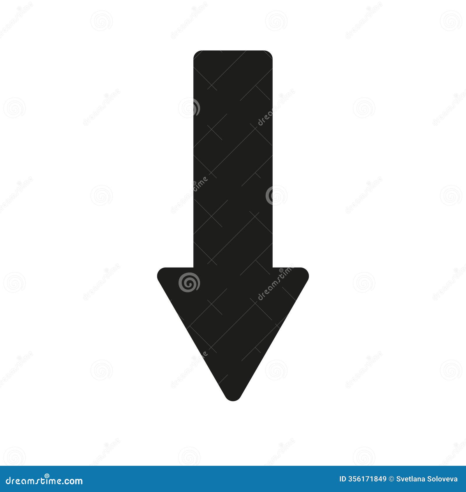 Vector Flat Down Arrow Silhouette Stock Illustration - Illustration of ...