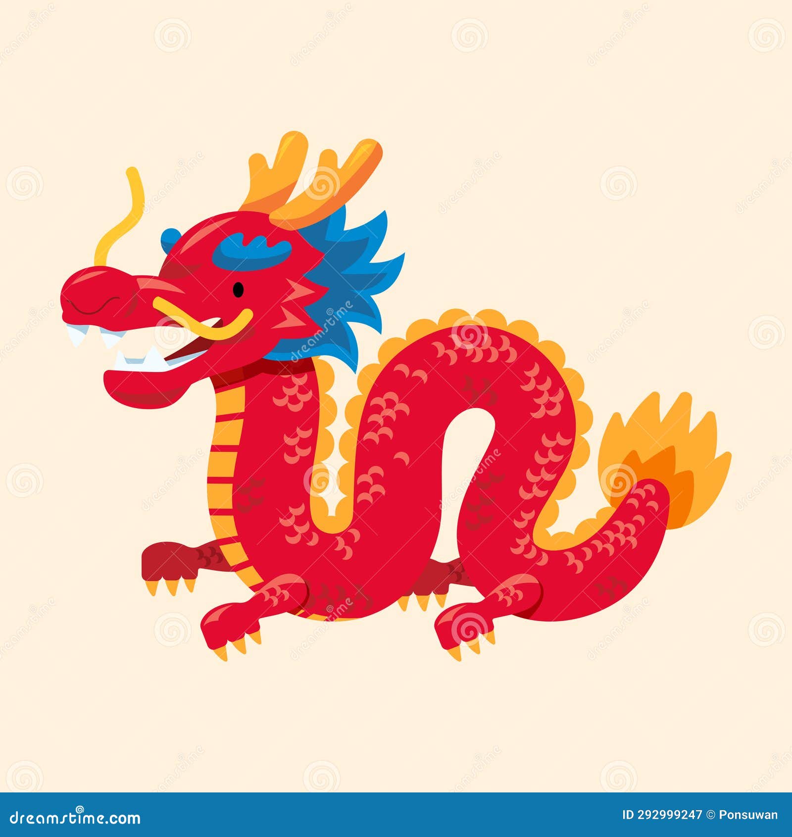 Flat Dragon Icon Vector Illustration | CartoonDealer.com #132675060