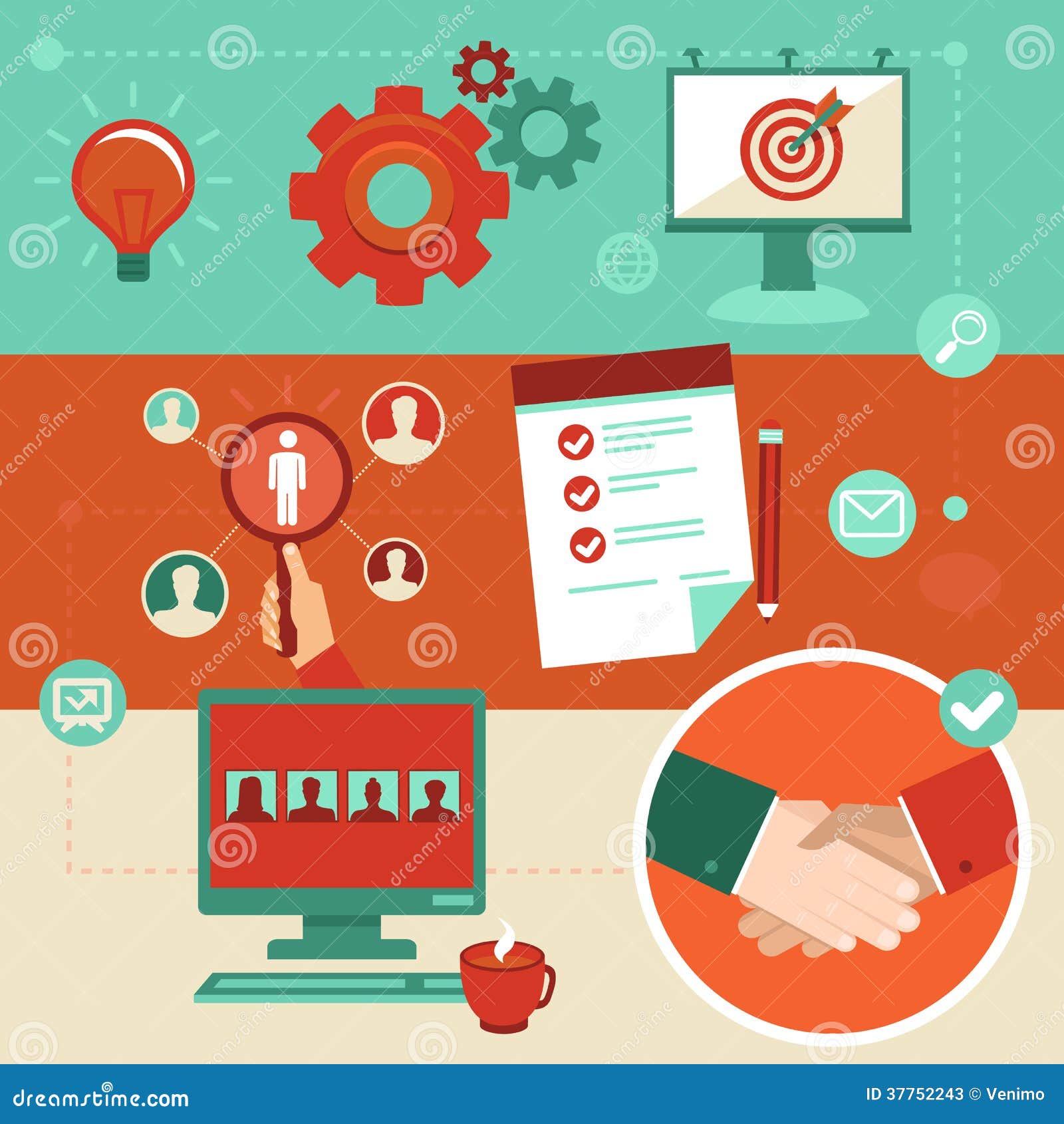 Vector Flat Employment Infographics Elements Stock Vector ...