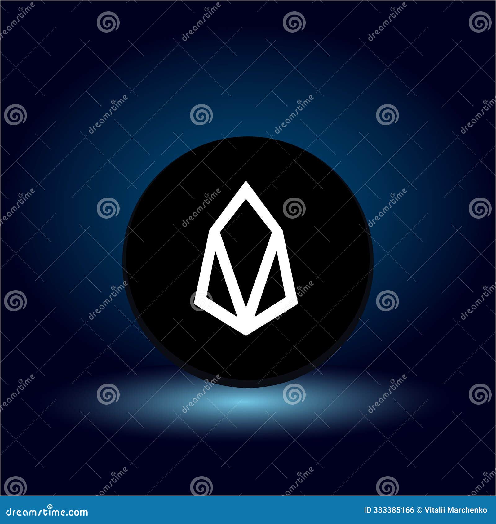 Vector Flat EOS Token Symbol on Blue Background Editorial Photo ...