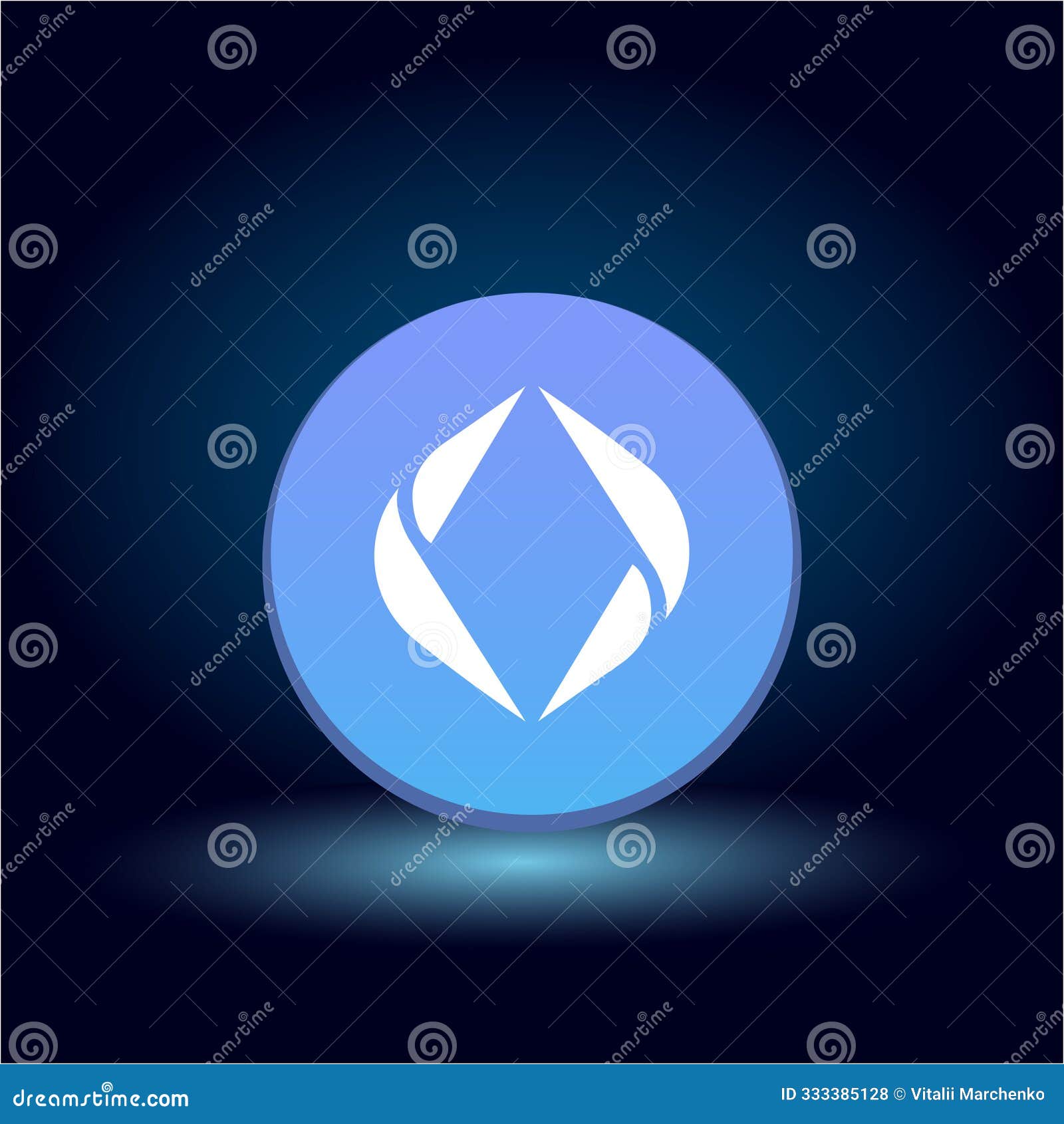Vector Flat Ethereum Name Service Token Symbol on Blue Background ...
