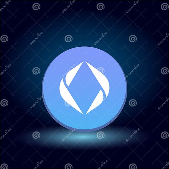 Vector Flat Ethereum Name Service Token Symbol on Blue Background ...