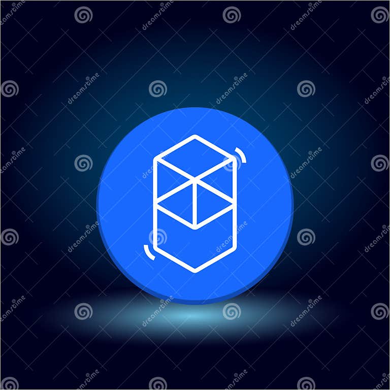 Vector Flat Fantom FTM Token Symbol on Blue Background Editorial Image ...