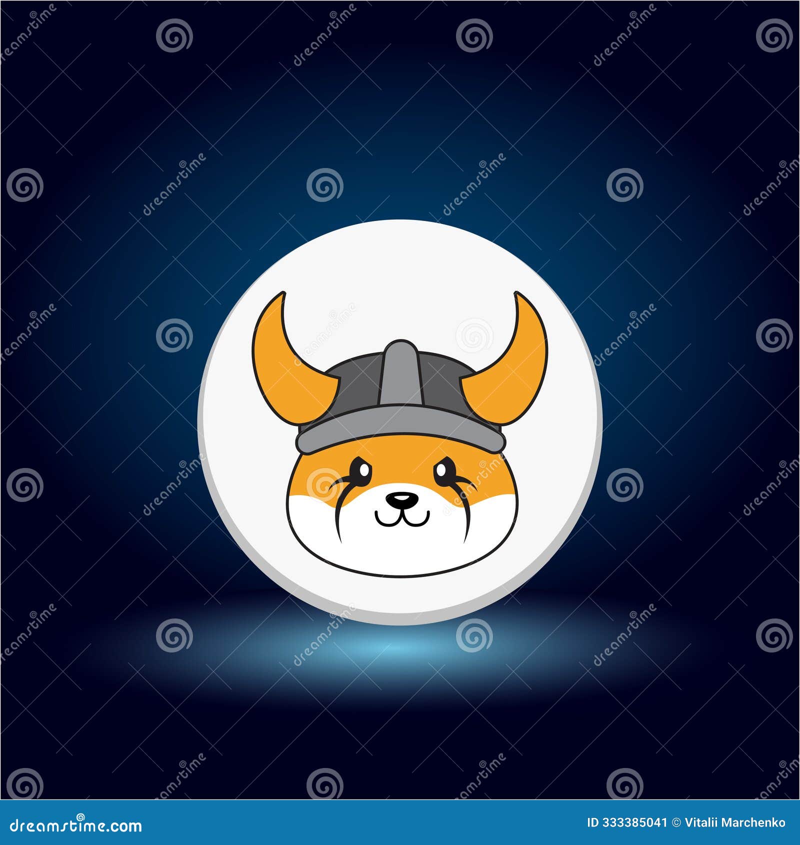 Vector Flat FLOKI Token Symbol on Blue Background Editorial Photo ...