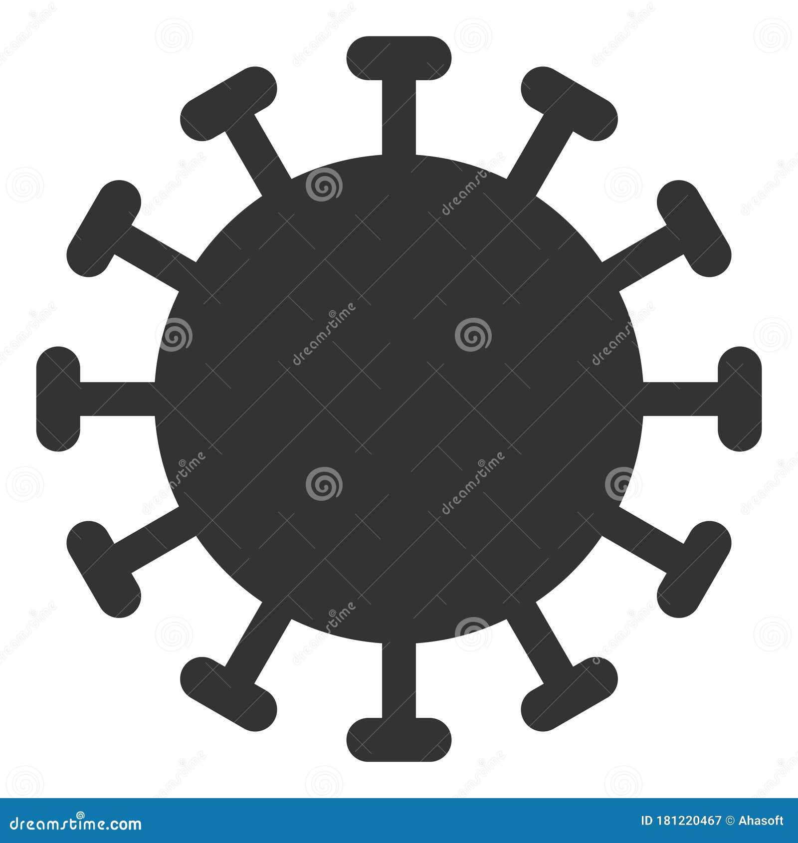 Vector Flat Flu Virus Icon stock illustration. Illustration of ...