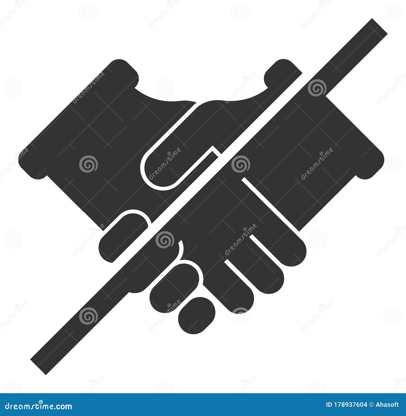 Vector Flat Forbidden Handshake Icon Stock Vector - Illustration of ...
