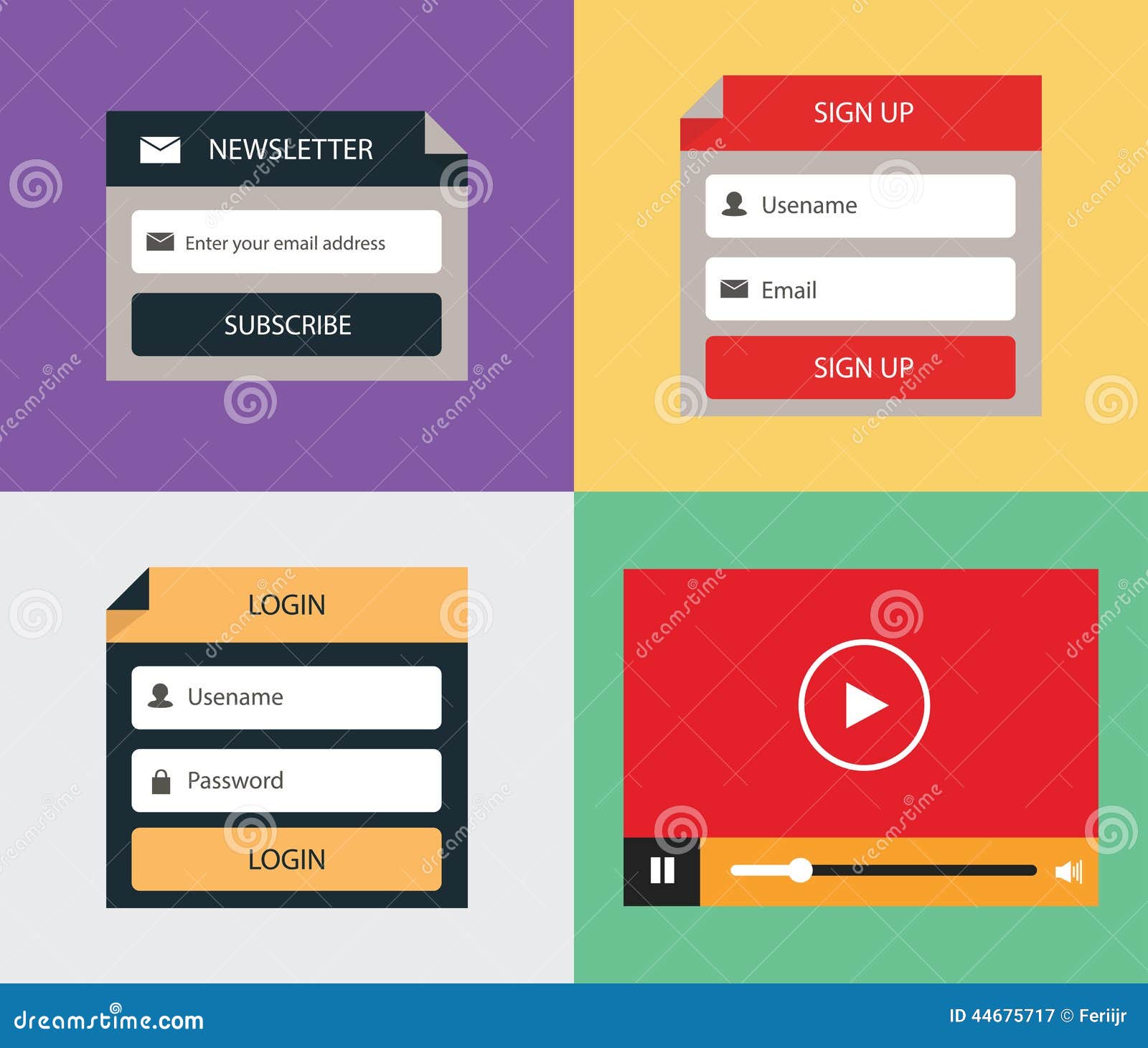 Web Form stock vector. Illustration of color, flat, commercial - 44675717