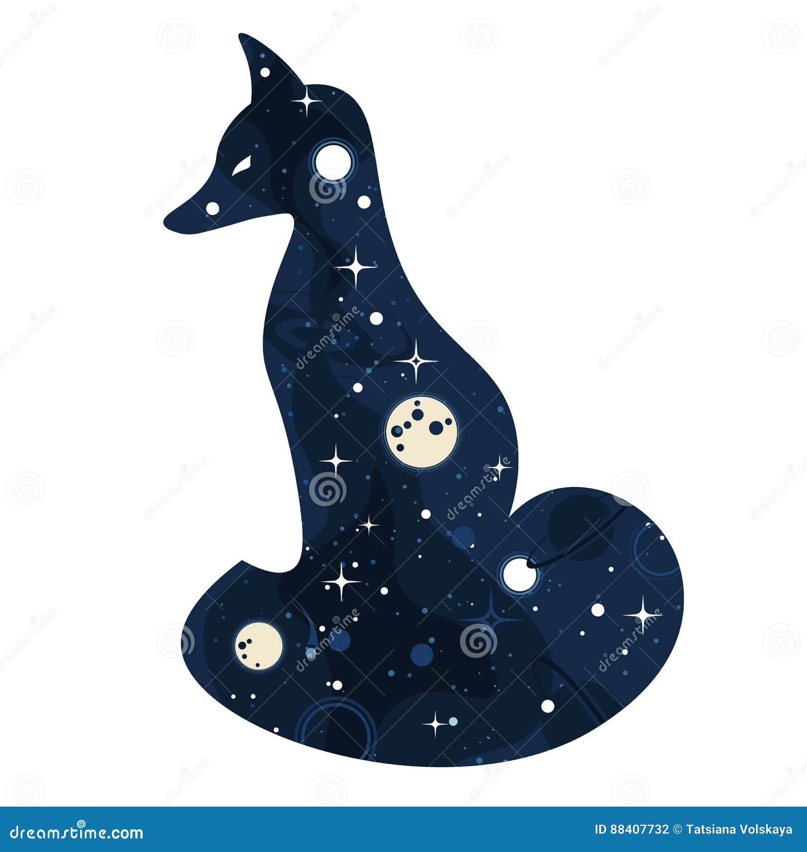 Vector Flat Fox Illustration Animal Background. Stock Vector ...