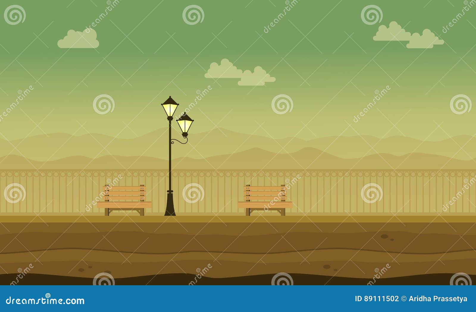 Vector Flat of Garden Scenery for Background Game Stock Vector ...