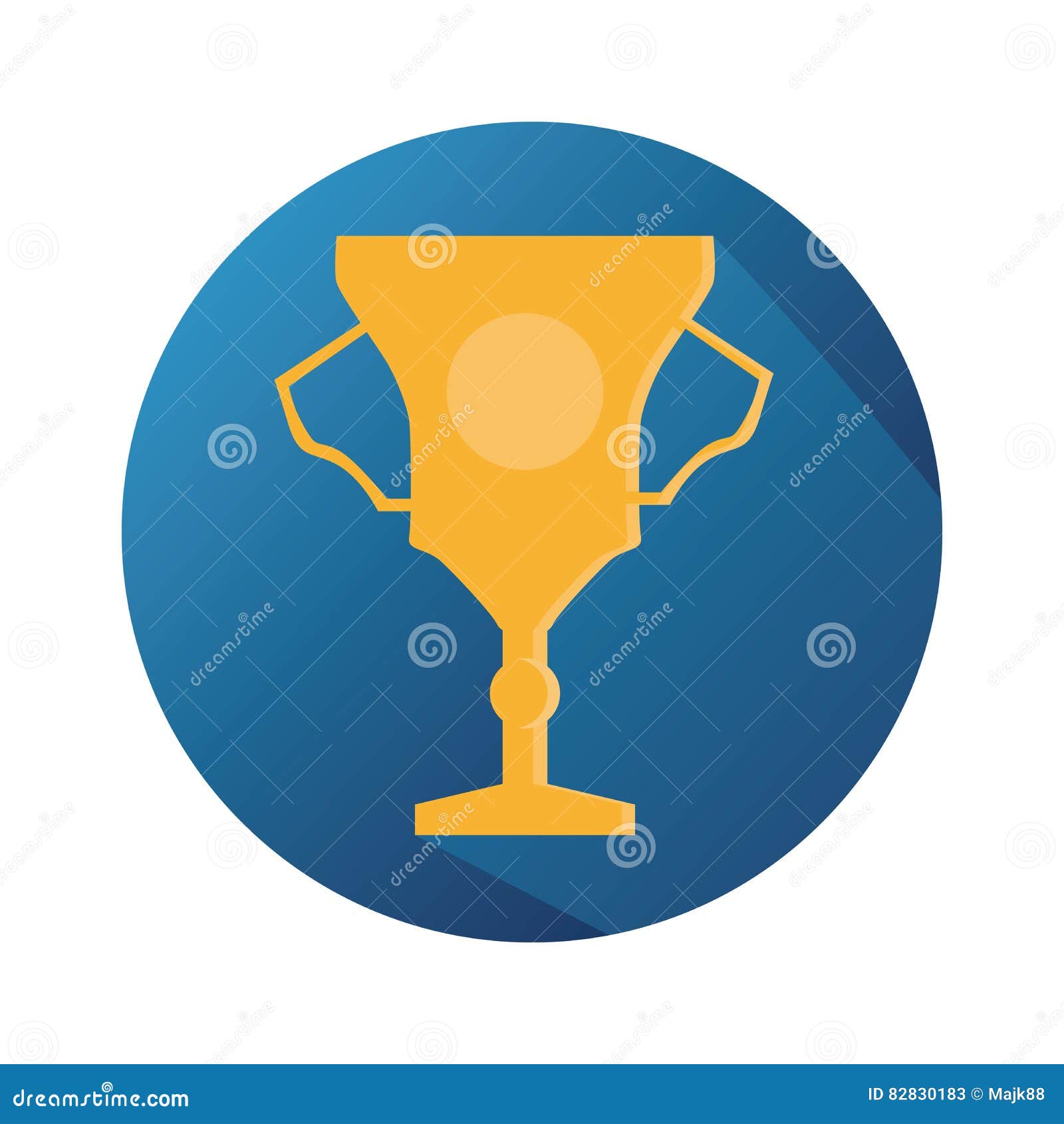 Vector Flat Gold Shiny Trophy with Long Shadow Stock Illustration ...