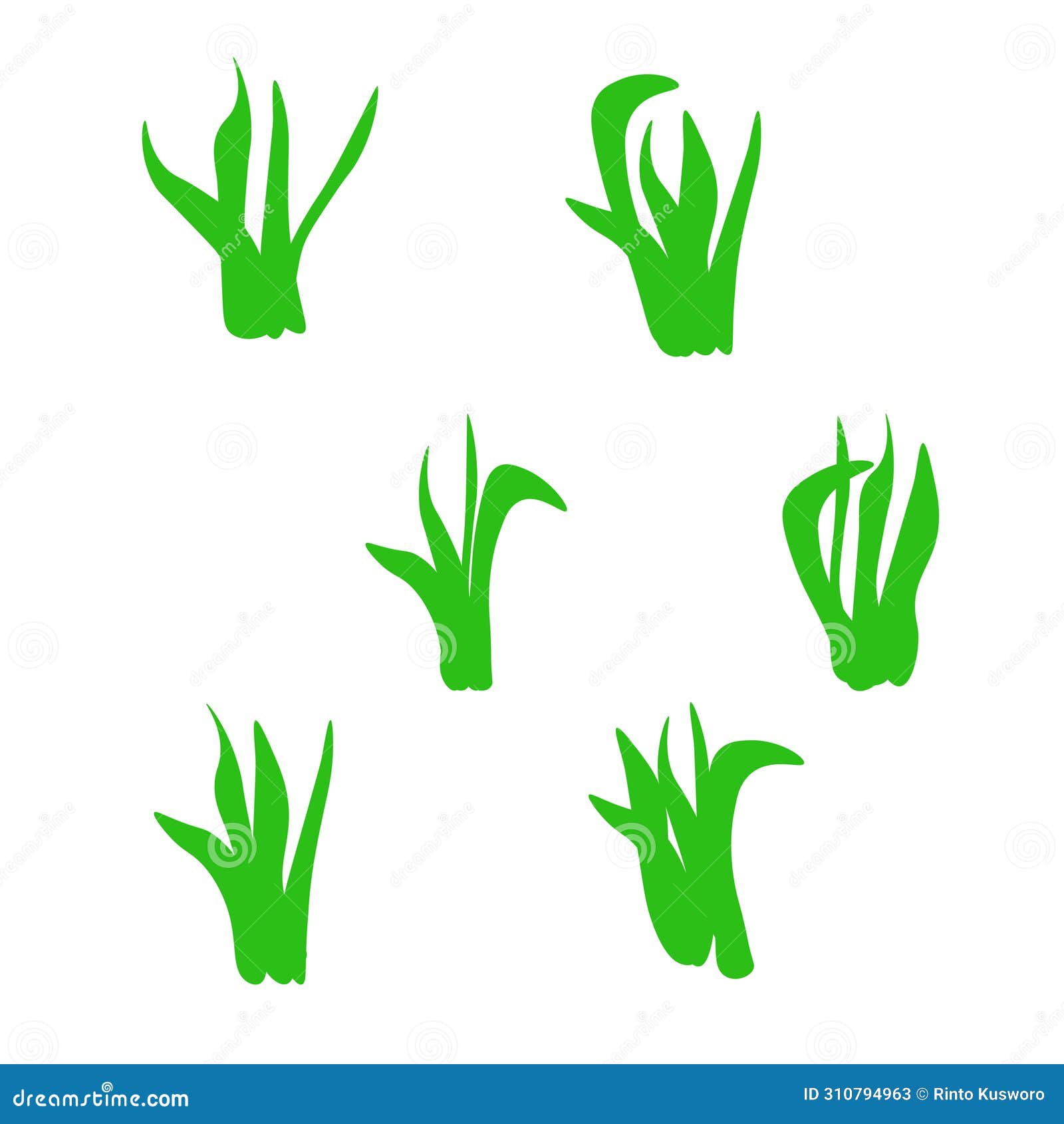 Vector Flat Grass Set Isolated on White Background. Stock Illustration ...
