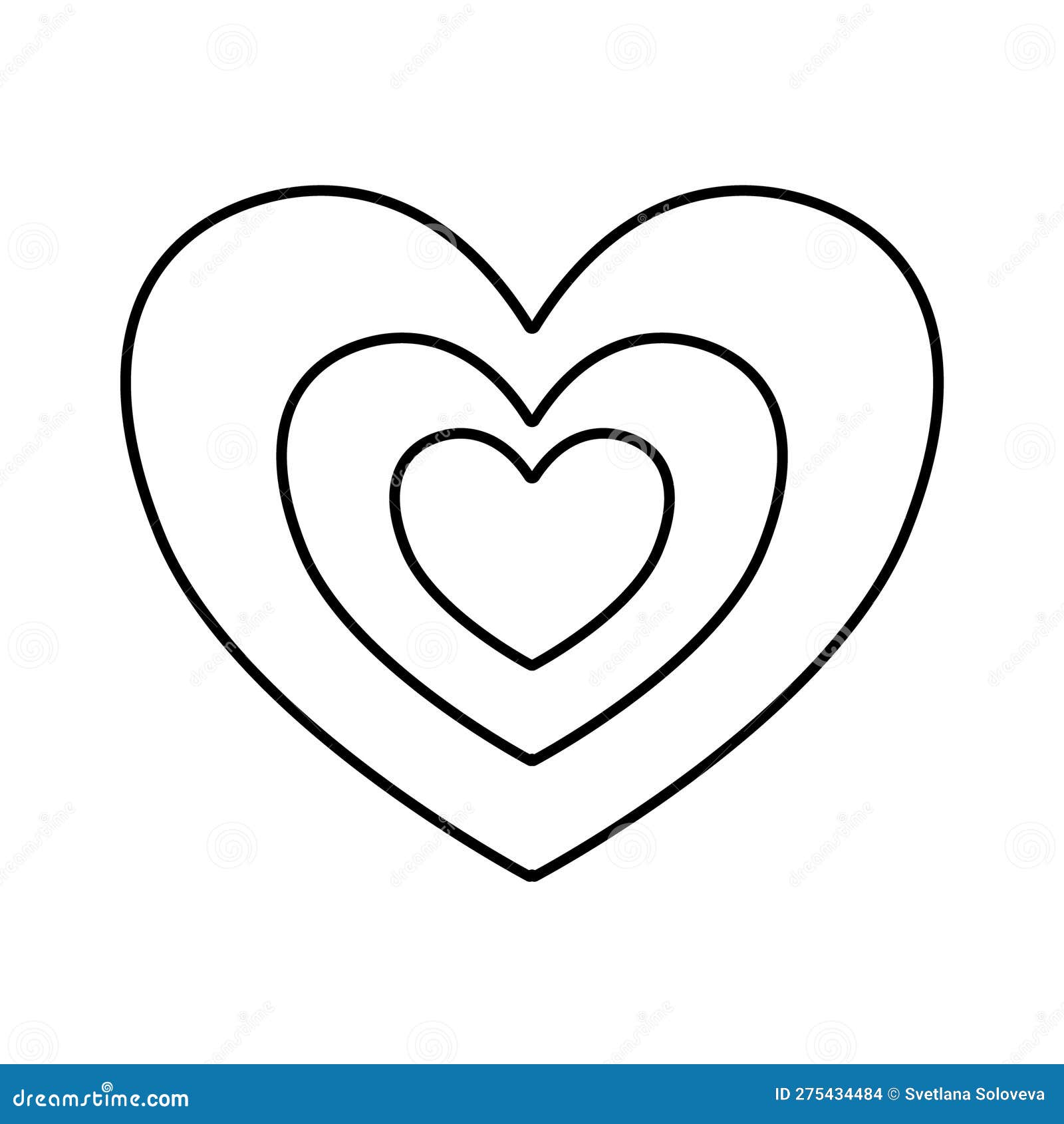 Vector Flat Groovy Outline Heart Stock Vector - Illustration of ...