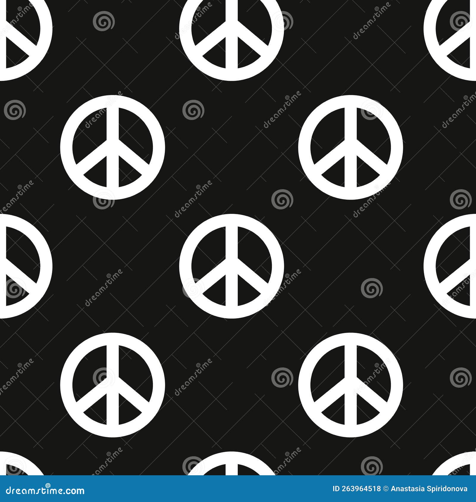 Vector Flat Hand Drawn Seamless Pattern with Pacific, Peace Symbol ... Vector Flat Hand Drawn Seamless Pattern with Pacific, Peace Symbol ...