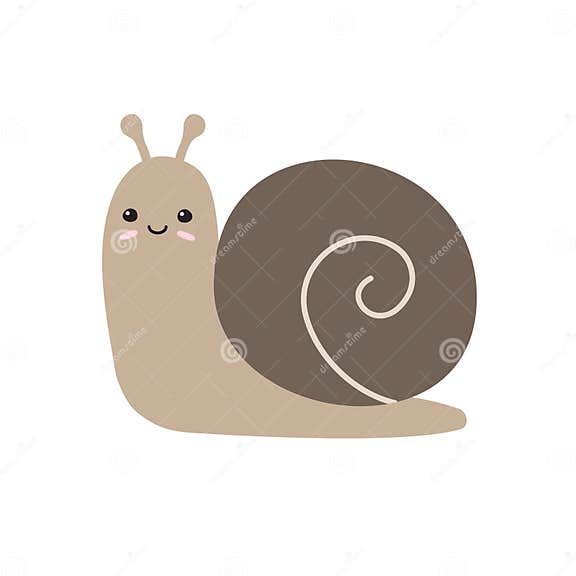 Vector Flat Hand Drawn Snail Stock Illustration - Illustration of decor ...