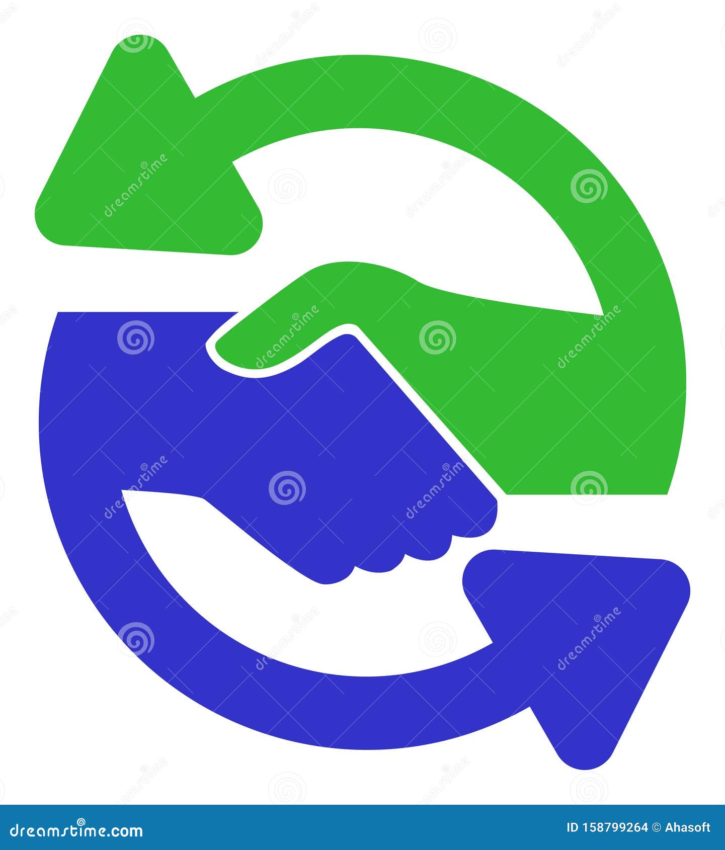 Vector Flat Handshake Exchange Arrows Icon Stock Vector - Illustration ...