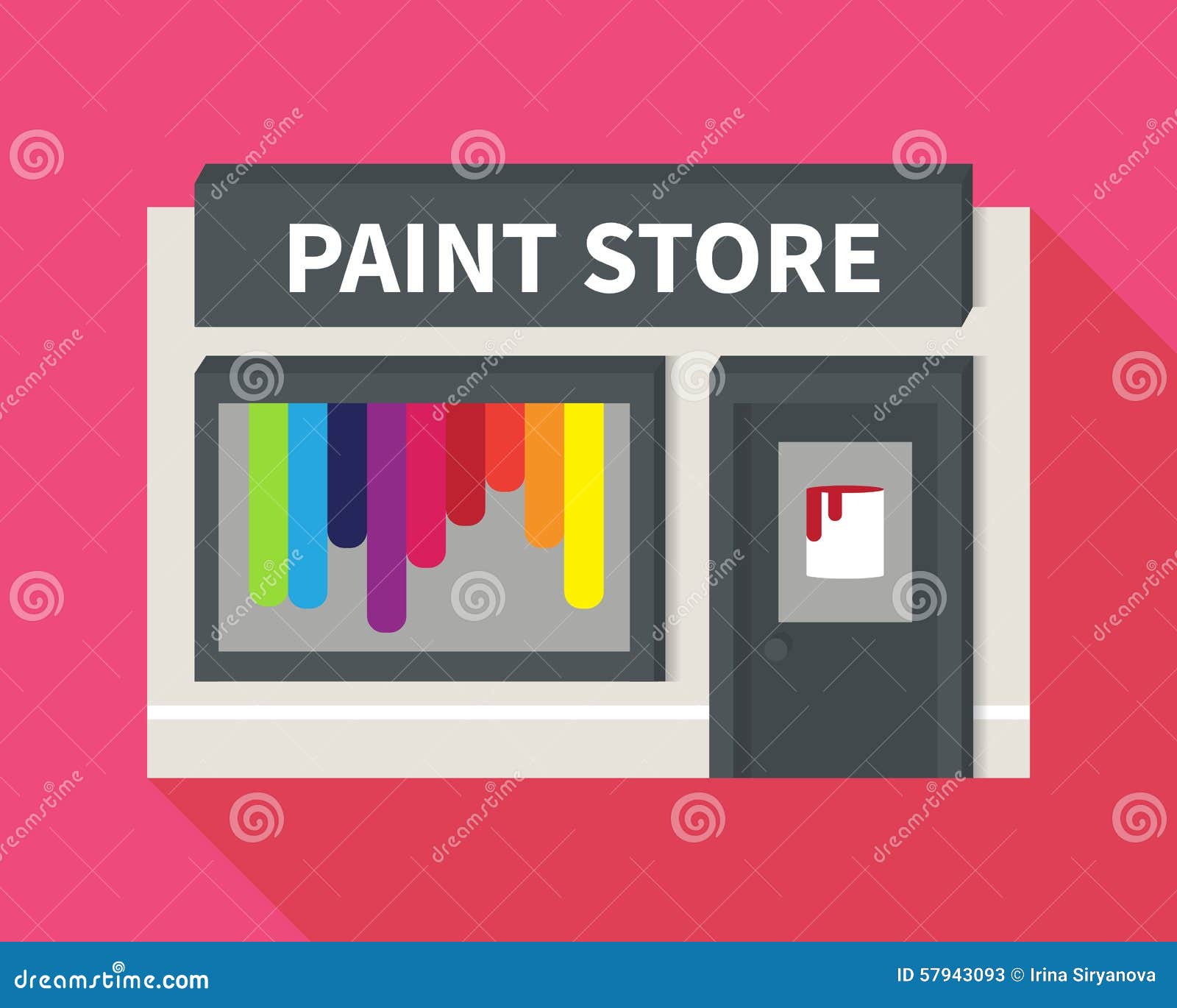 Vector Flat Hardware Shop, Paint Store Stock Vector - Illustration of ...