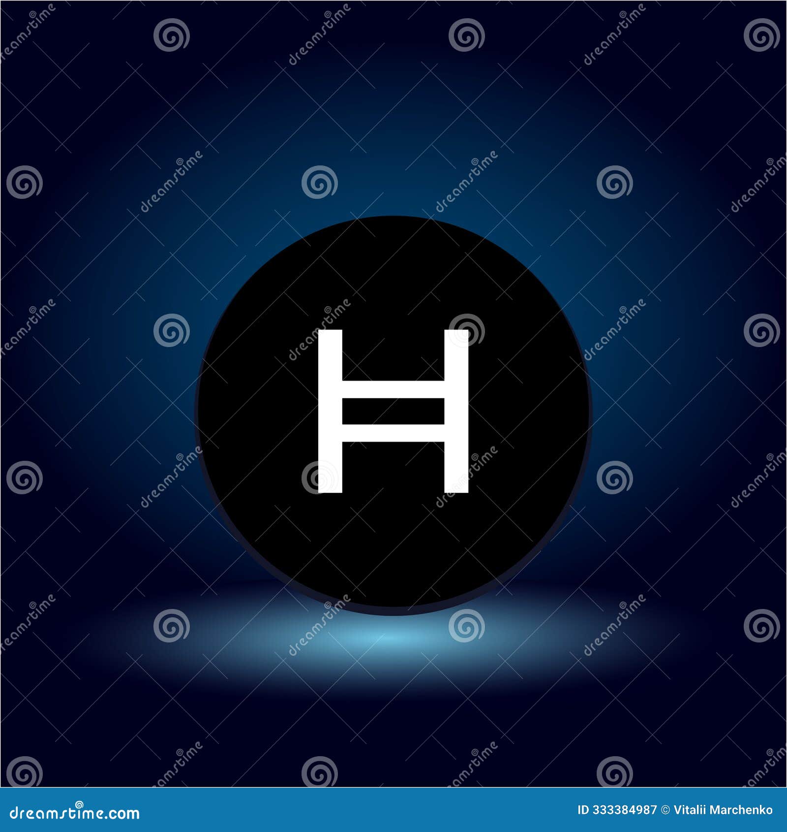 Vector Flat Hedera HBAR Token Symbol on Blue Background Editorial ...