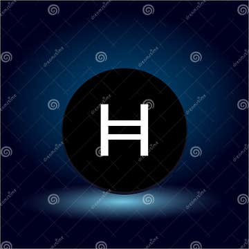 Vector Flat Hedera HBAR Token Symbol on Blue Background Editorial ...