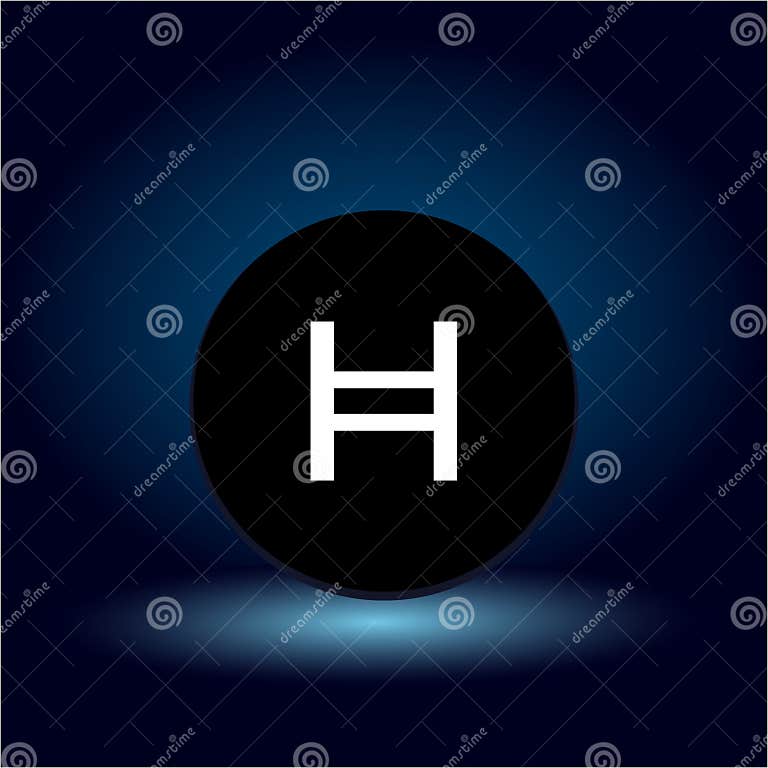 Vector Flat Hedera HBAR Token Symbol on Blue Background Editorial ...