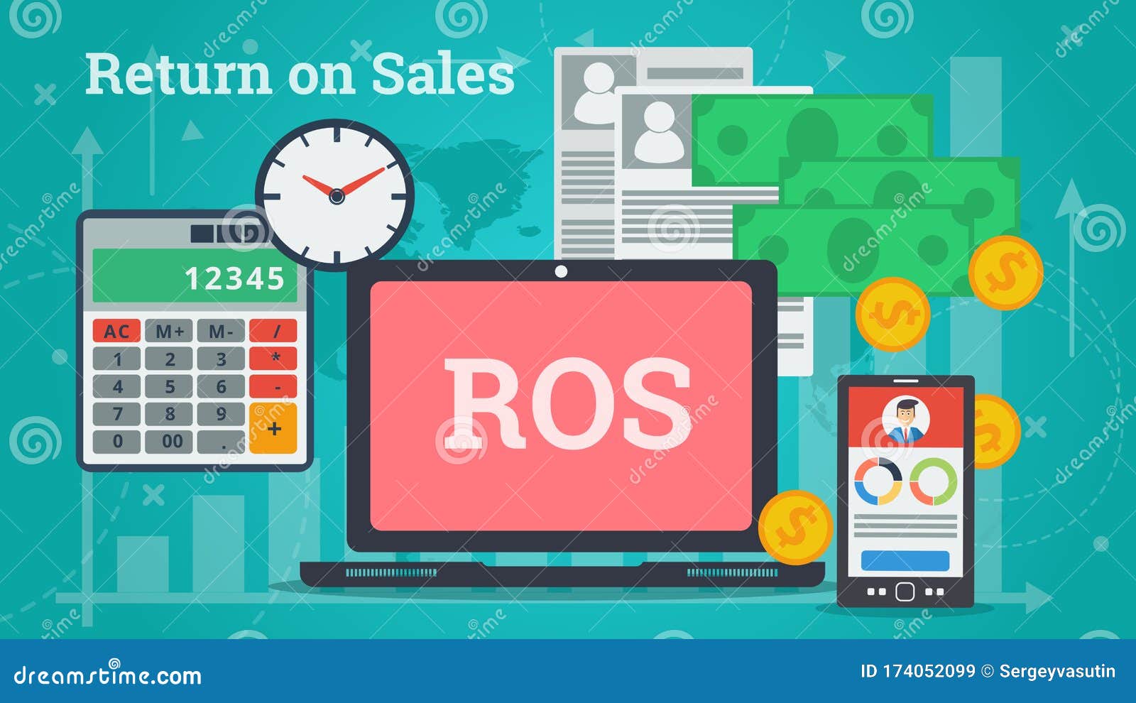 Vector Flat Horizontal Banner of Return on Sales Stock Vector ...