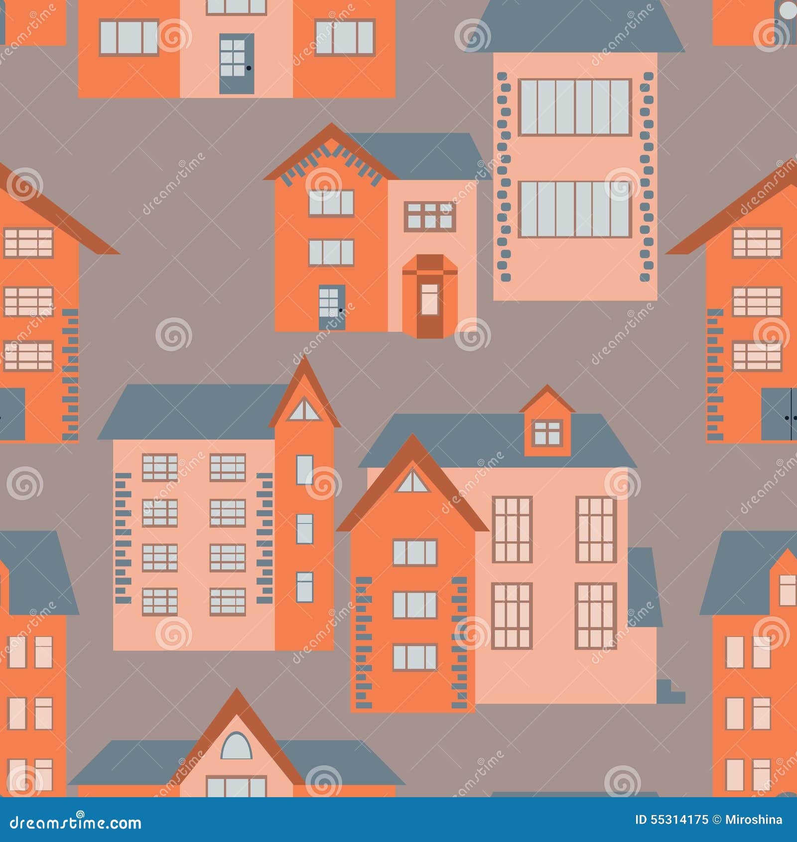 Vector flat houses stock illustration. Illustration of canopy - 55314175