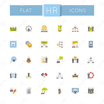 Vector Flat HR Icons stock vector. Illustration of graphic - 51376613