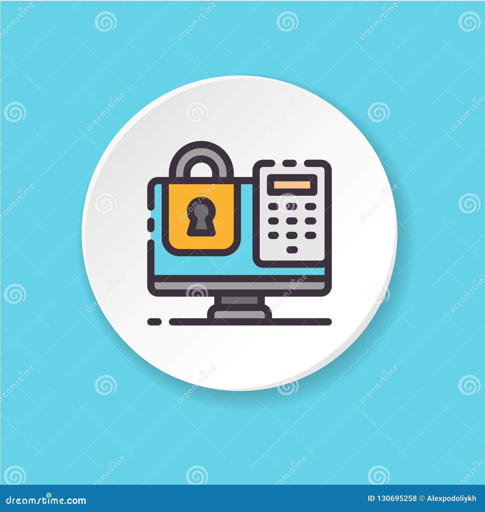 Vector Flat Icon Authorization Login with Password Stock Vector ...