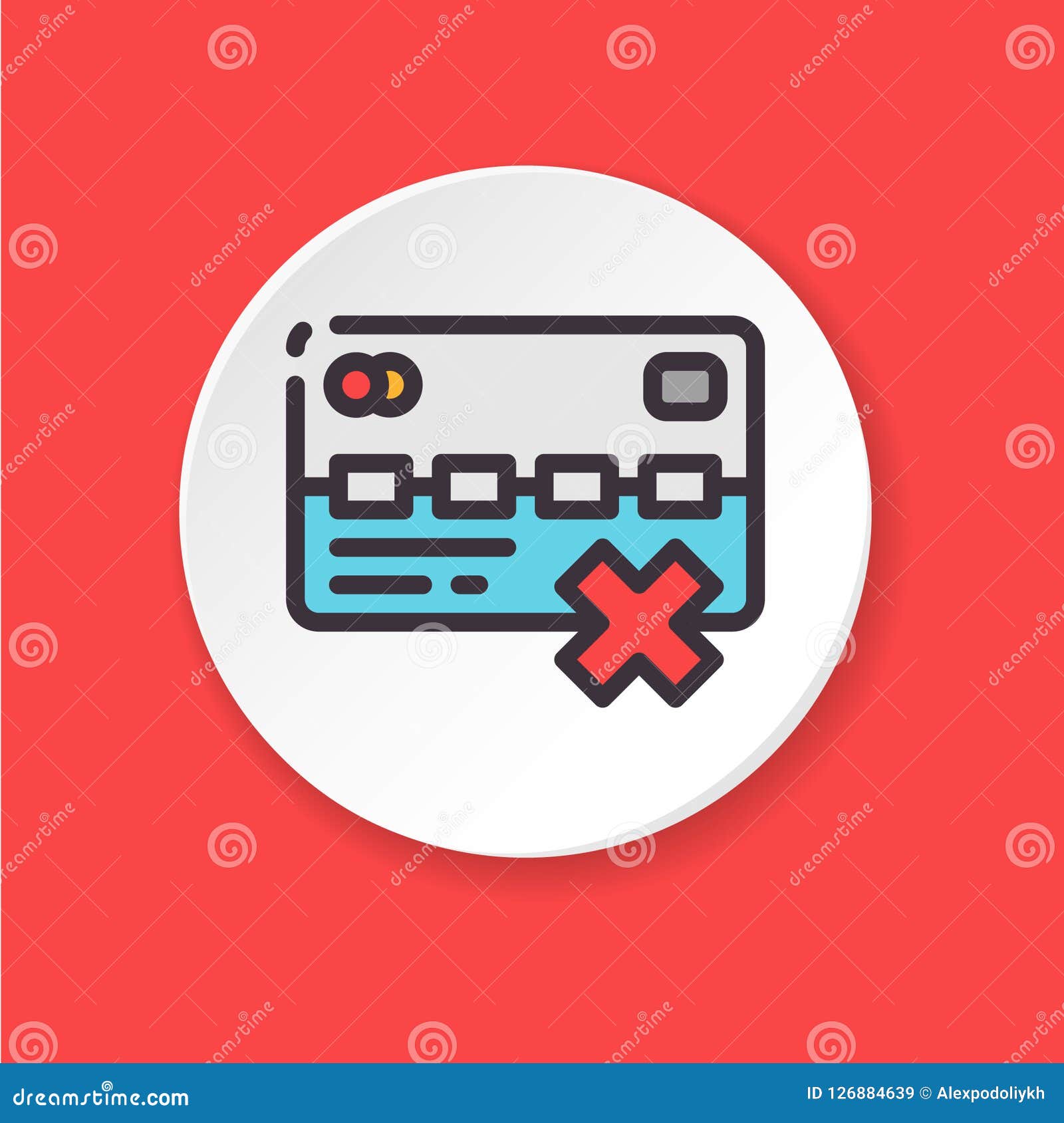 Vector Flat Icon Bank Card is Not Active. UI/UX User Interface. Stock ...