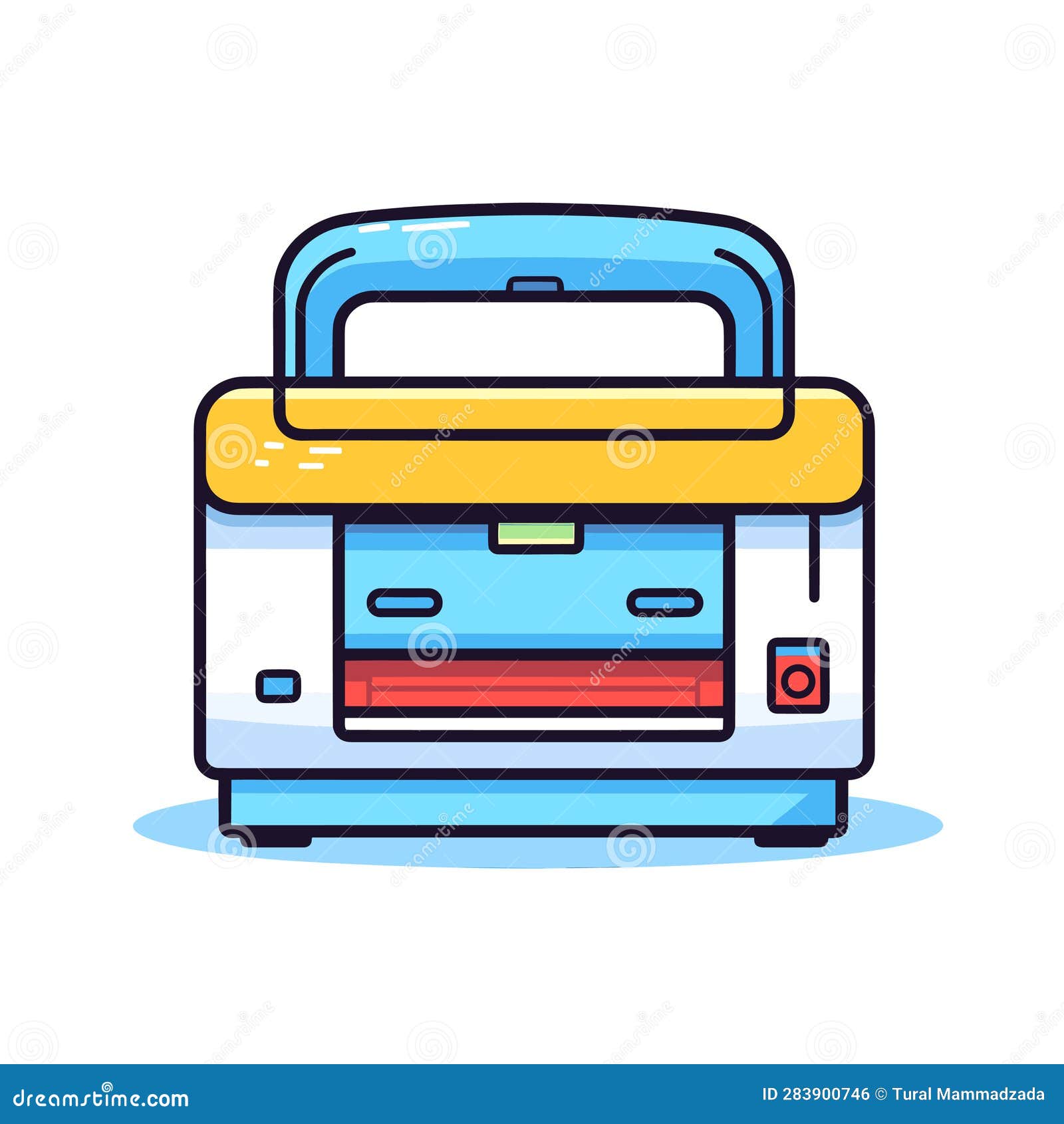 Vector of a Flat Vector Icon of a Blue and Yellow Machine with a Yellow ...