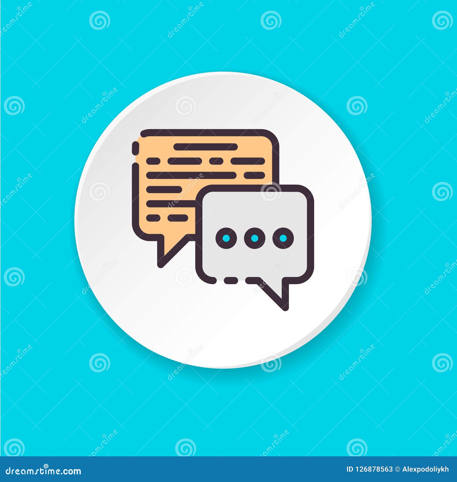 Vector Flat Icon Business Conversation. Button for Web or Mobile App ...