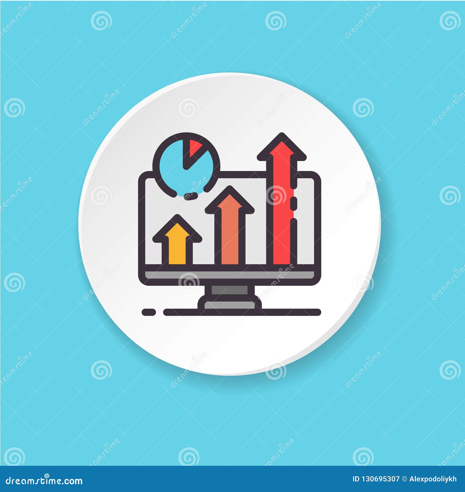 Vector Flat Icon Business Screen. Button for Web or Mobile App Stock ...