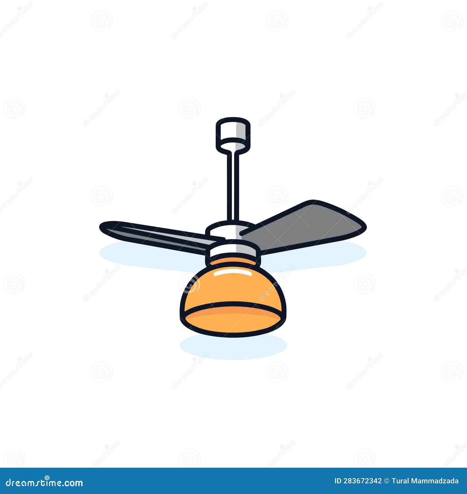 Vector of a Flat Icon of a Ceiling Fan with a Built-in Light Stock ...