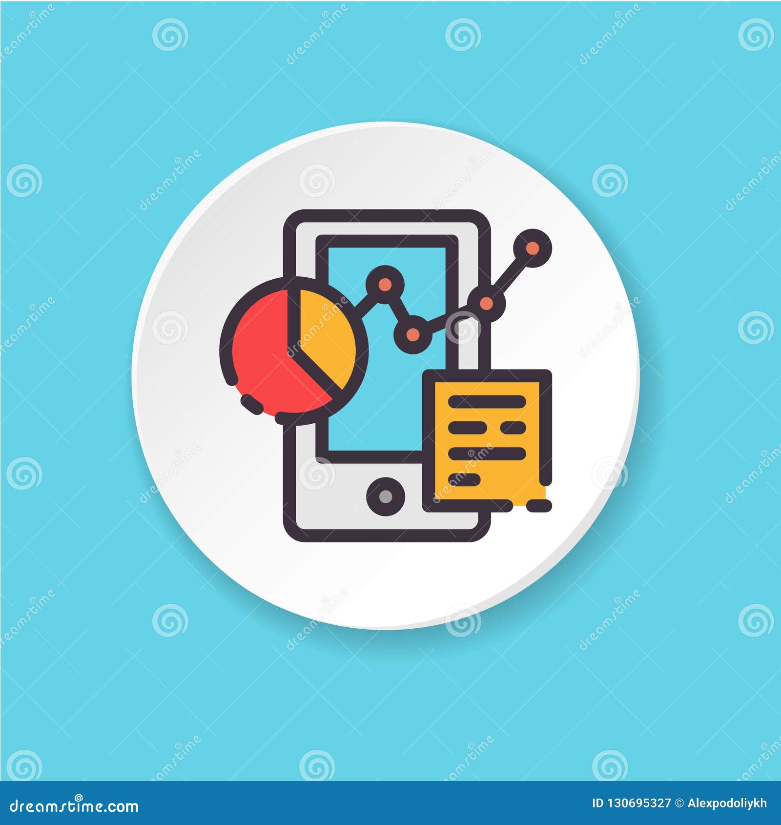 Graph Phone Icon. Column Chart Sign. Vector | CartoonDealer.com #233644176